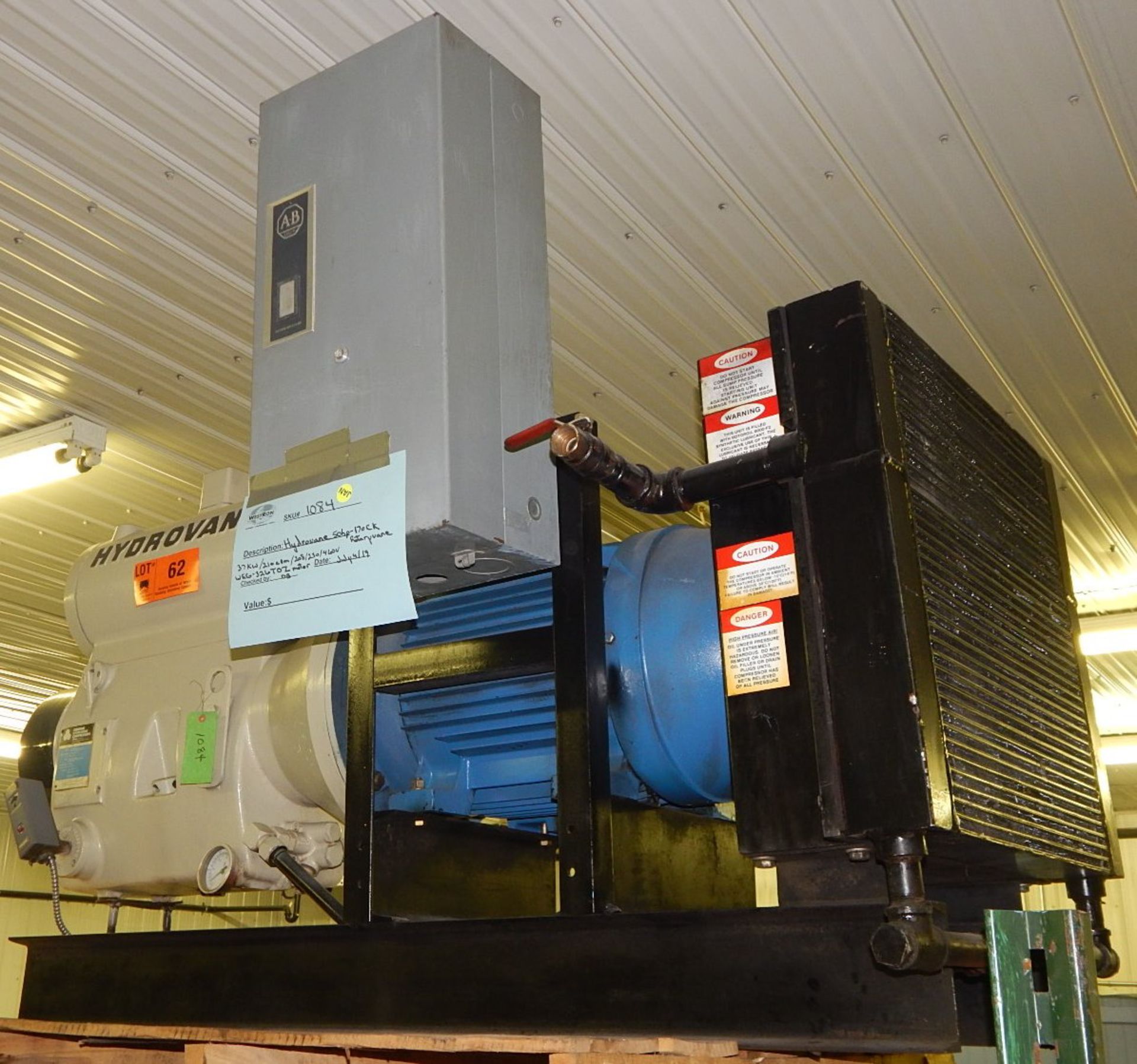 COMPAIR HYDROVANE 170CK ROTARY VANE TANK MOUNTED AIR COMPRESSOR WITH 50 ...