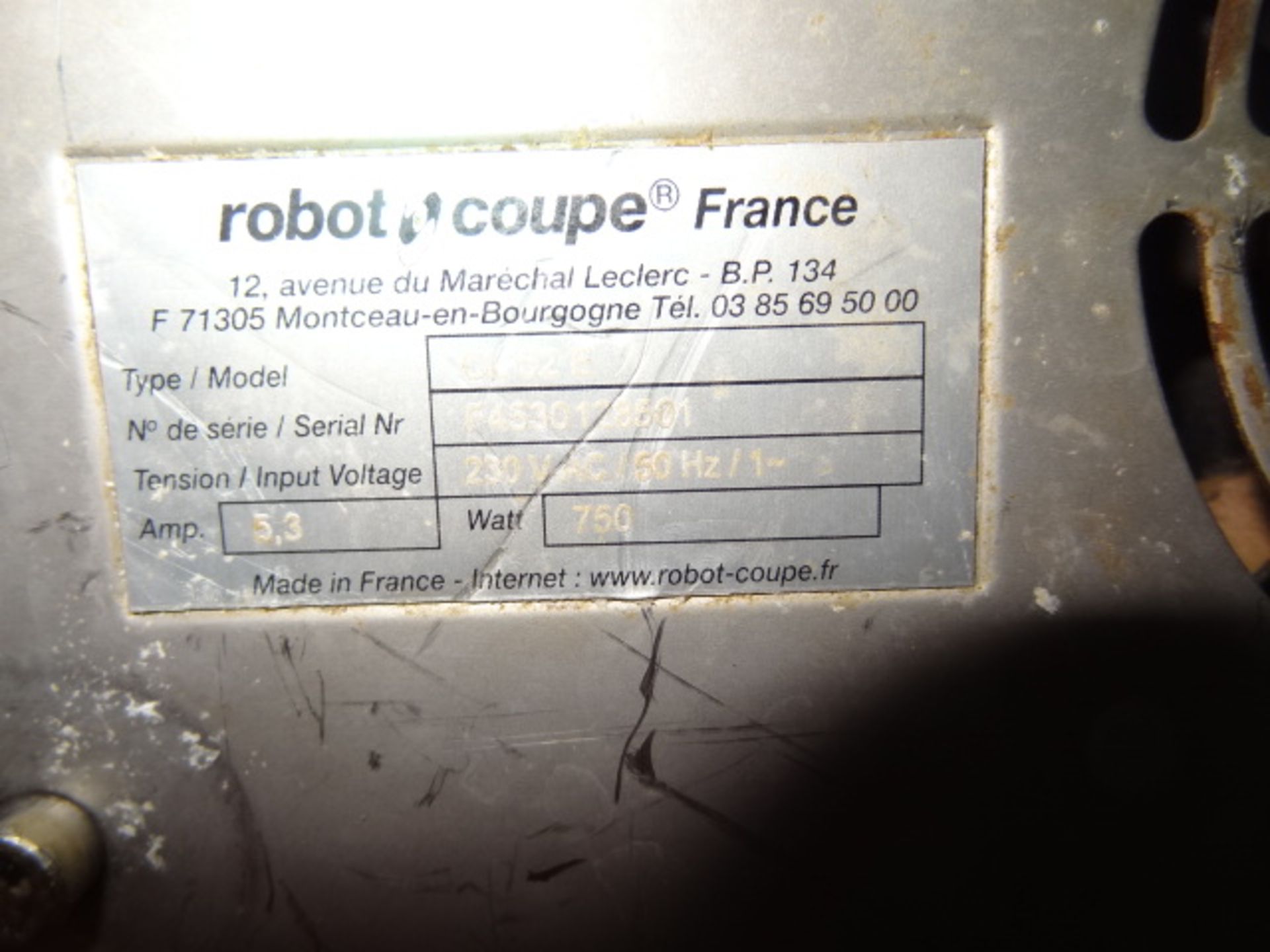 Robot Coupe. CL 52 Dicer/slicer. Benchtop unit. Unit 5 . Please note ...