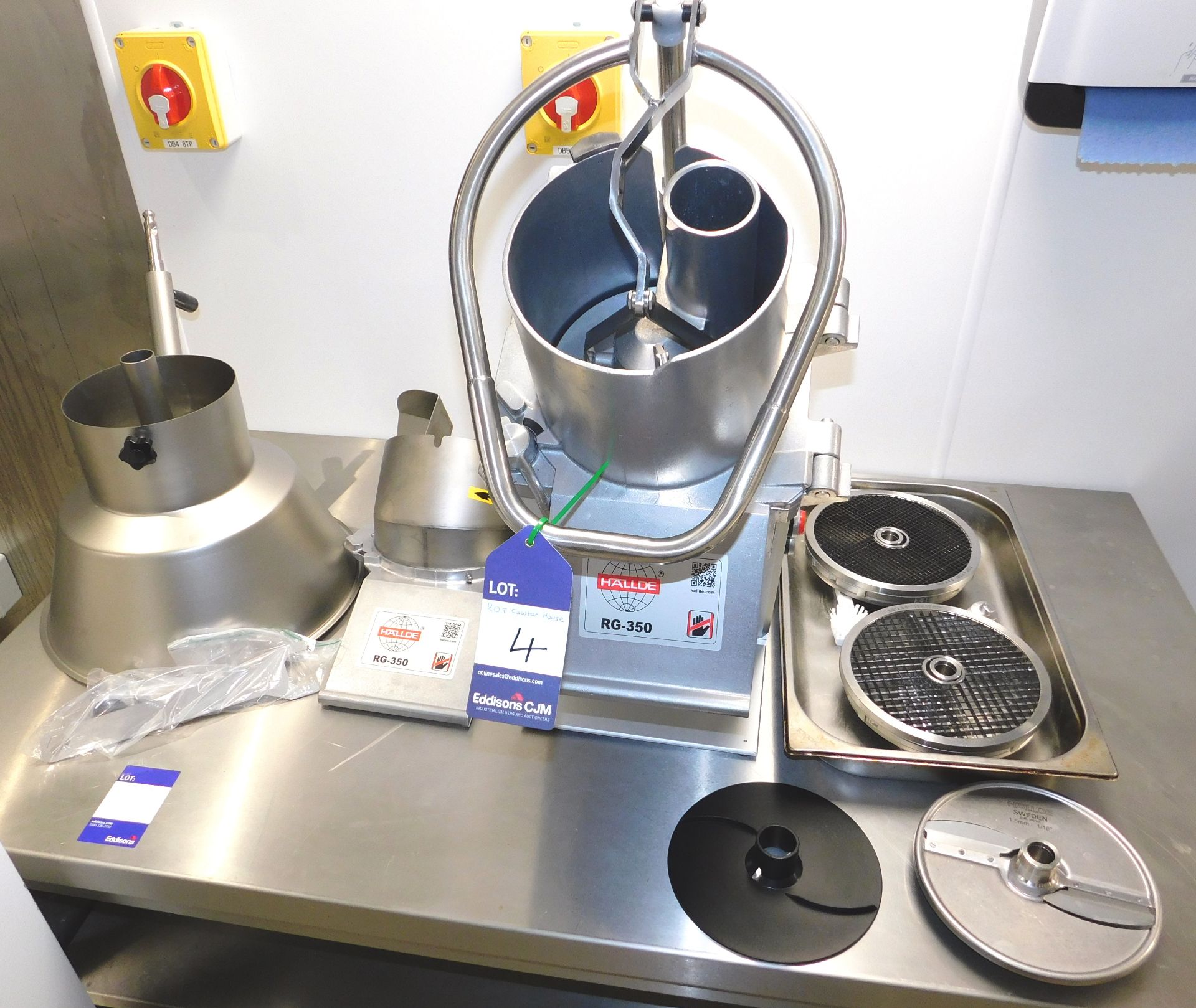 Hallde RG-350 Food Processor, Serial Number 1251081 with Attachments to ...
