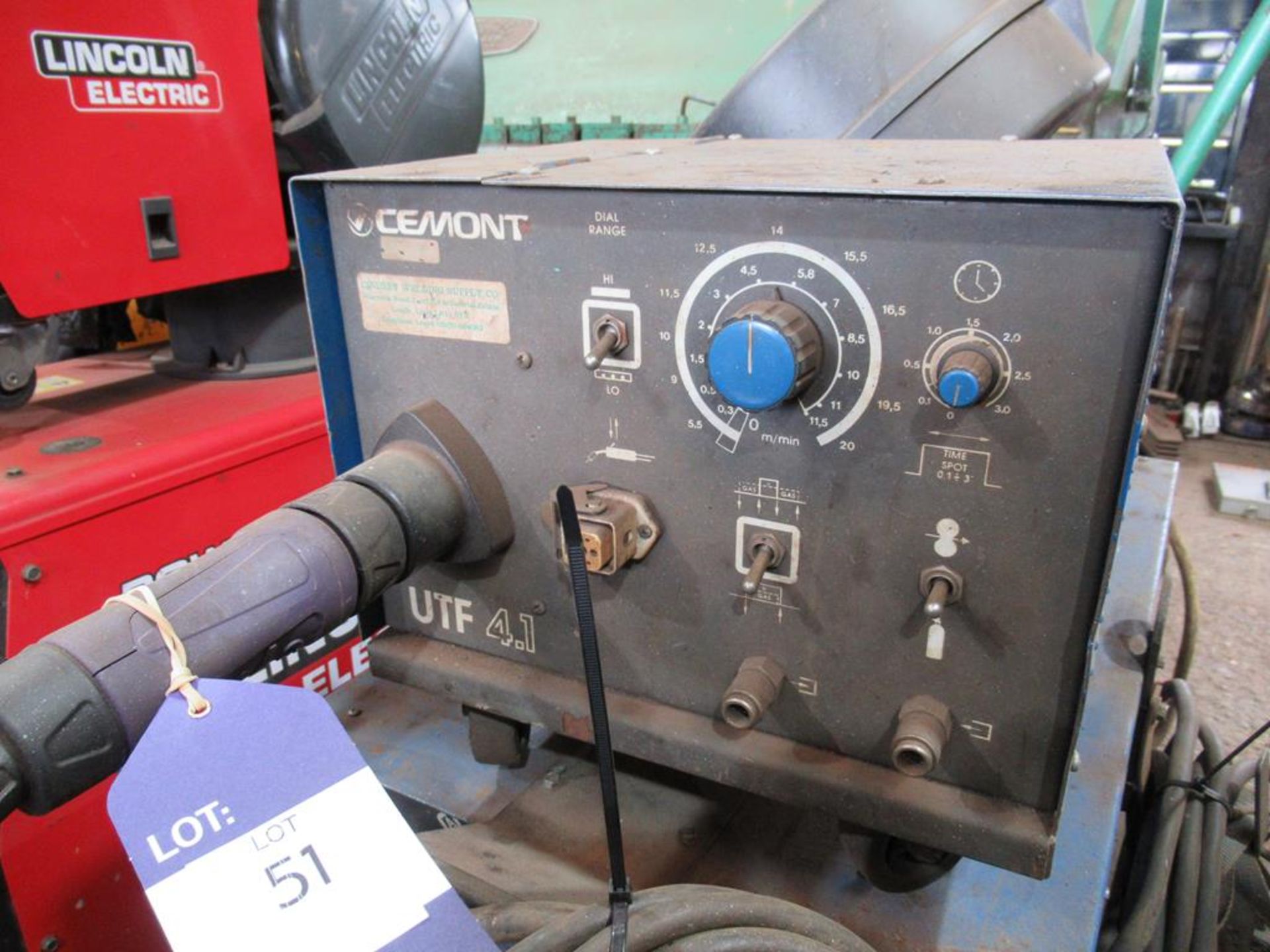 A Cemont MIG 45 welder complete with a UTF 4.1 wire feed. Please note ...