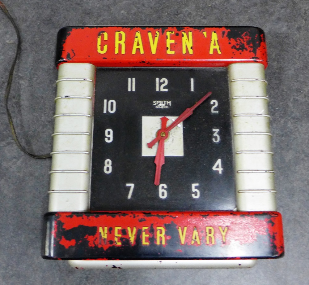 Smiths Sectric 'Craven A' advertising wall clock, 38 x 34cm