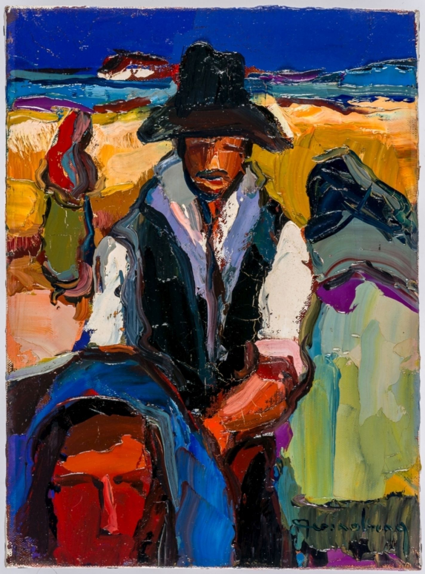 BRUNO PERINO (1925) Il Gitanno Öl auf Leinwand, signiert 33 x 24 cm ...