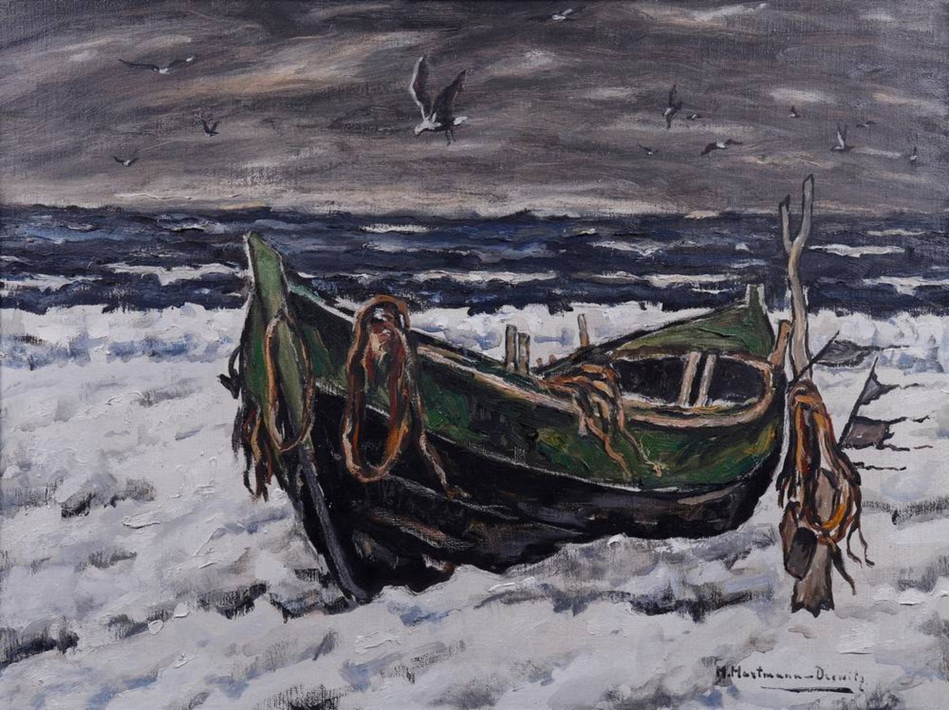 Hermann Hartmann-Drewitz (1879 in Berlin - 1966 in Eutin) "Fischerboot ...