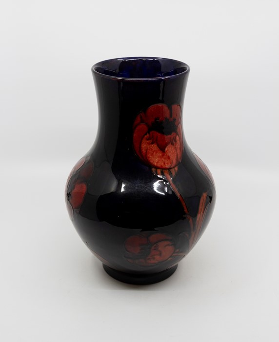 Moorcroft Poppy pattern baluster flambe vase, circa 1920, signed in ...