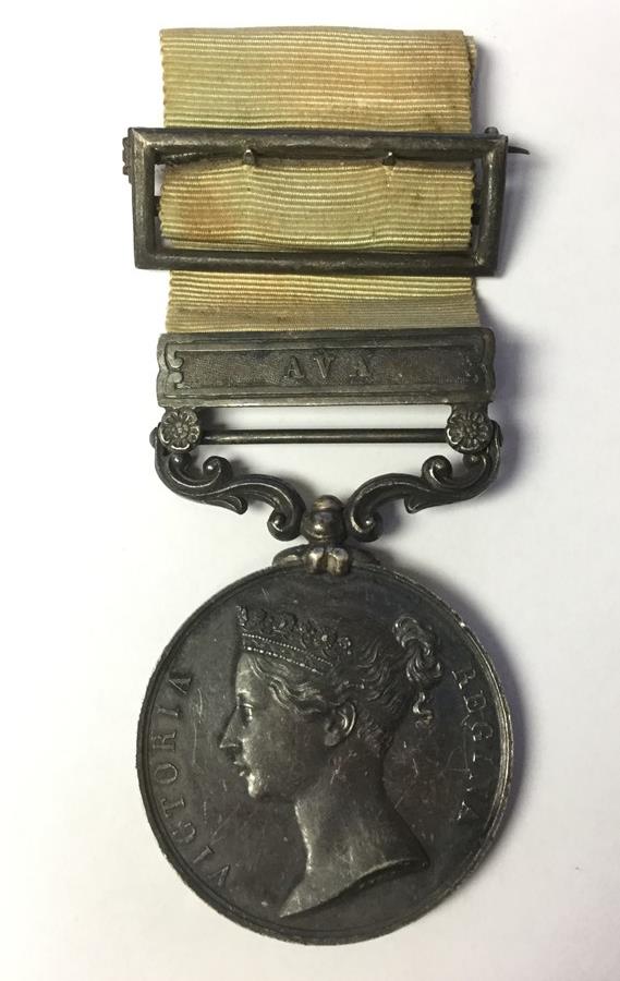 Army of India Medal with Ava Clasp named to S Thornton, Commr. RN ...