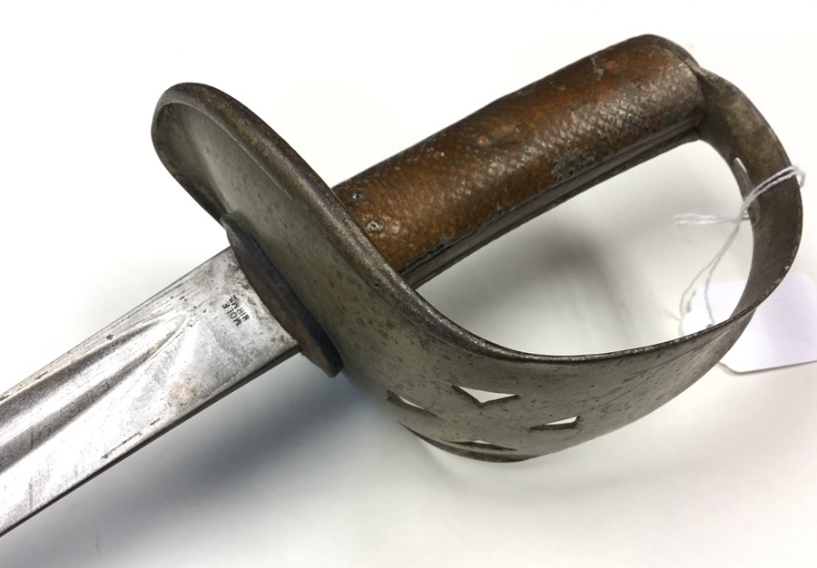 British 1864 pattern Cavalry Sword. 90cm single edged fullered blade ...