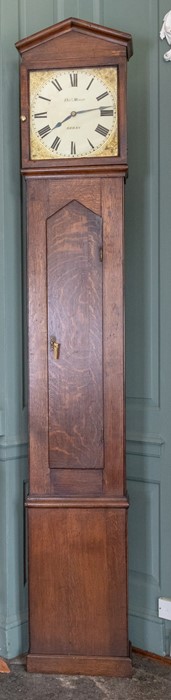 Whitehurst & Son workshop, Derby, oak longcase clock, pierced hood ...
