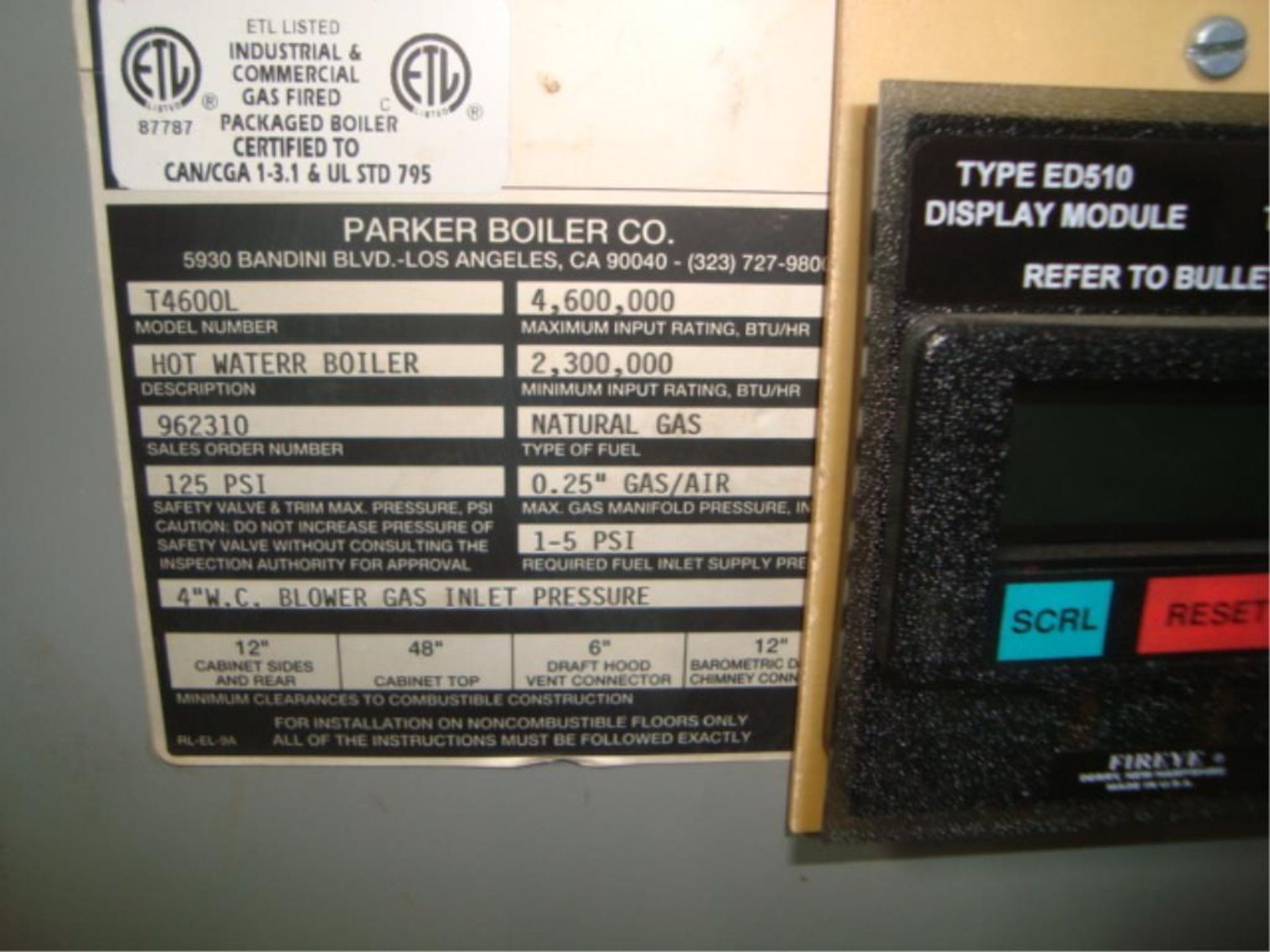 Parker Industrial Boiler Co. Natural Gas Hot Water Boiler System ...