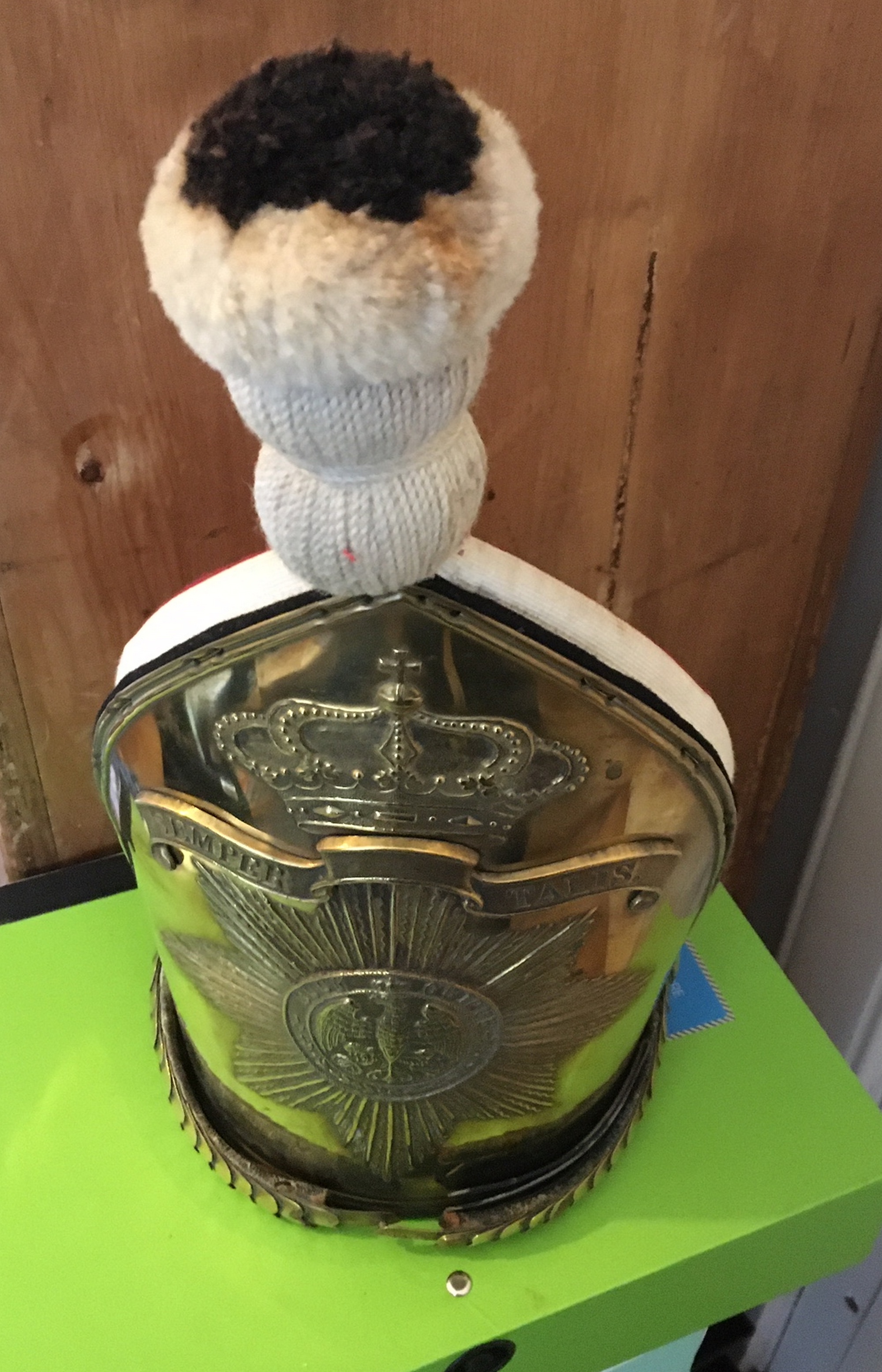 Prussian Grenadier Mitre Hat - 11" tall.The hat some age wear so please ...