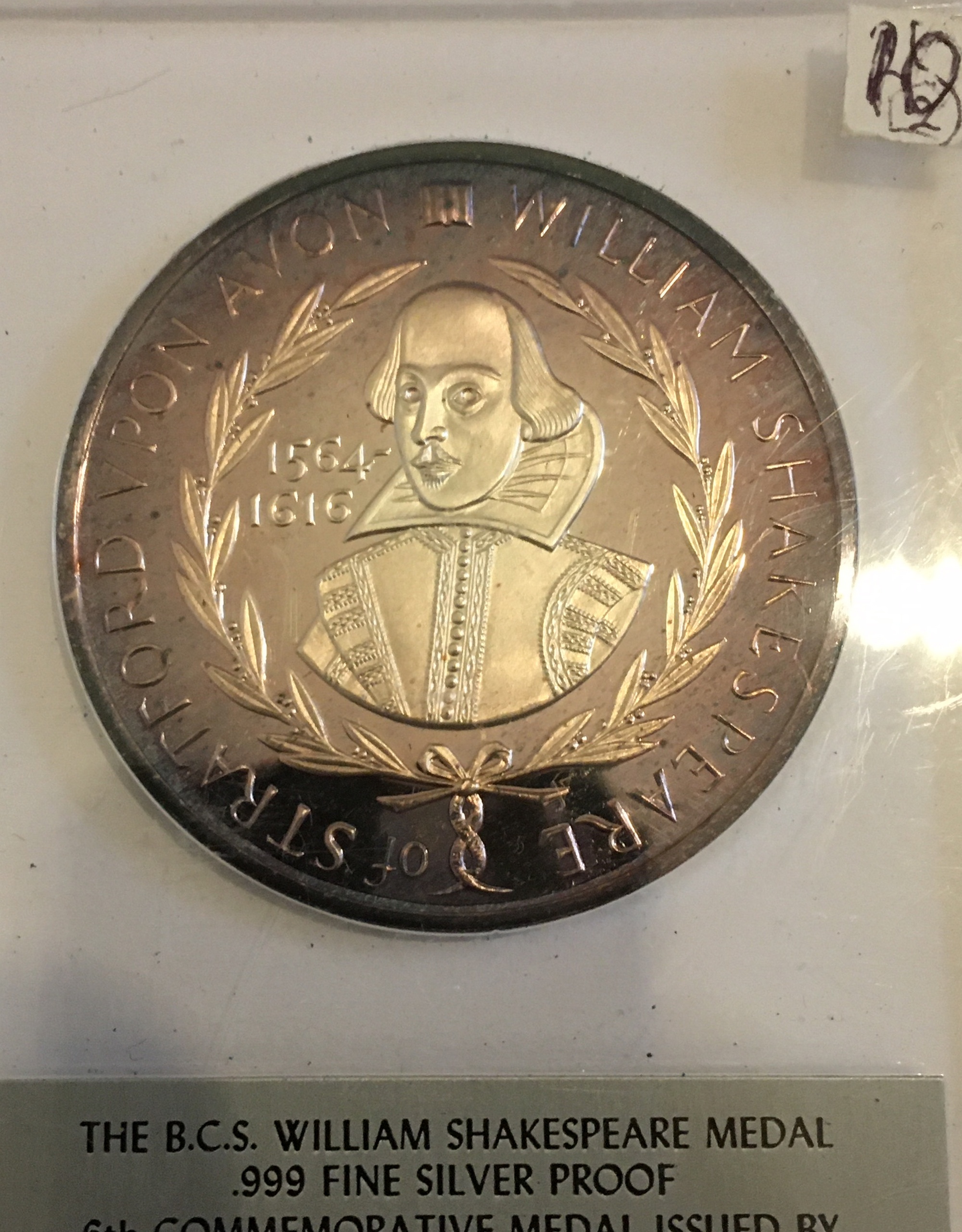 Vintage William Shakespeare .999 Silver Proof Coin.The cost of UK FCR ...