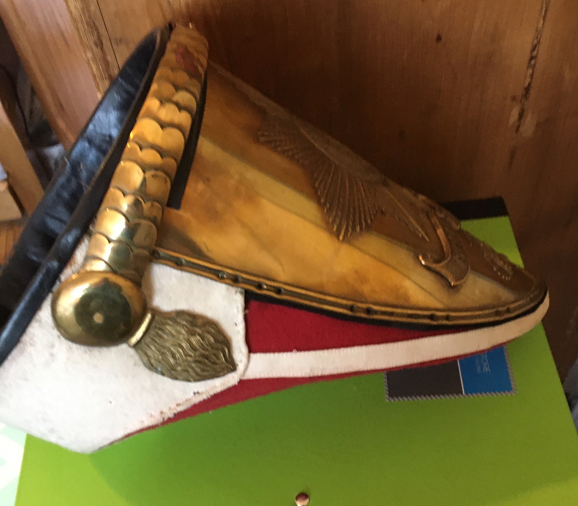 Prussian Grenadier Mitre Hat - 11" tall.The hat some age wear so please ...