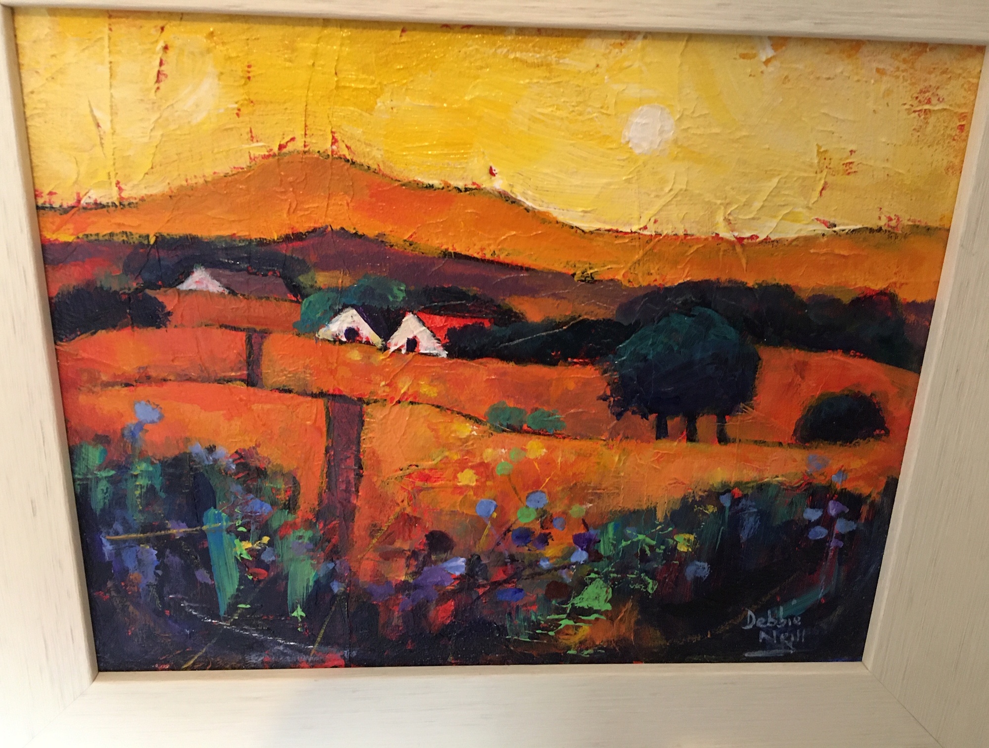 Debbie Neill Oil Painting - view from Bieldside - 23cm x 18cm.The frame ...