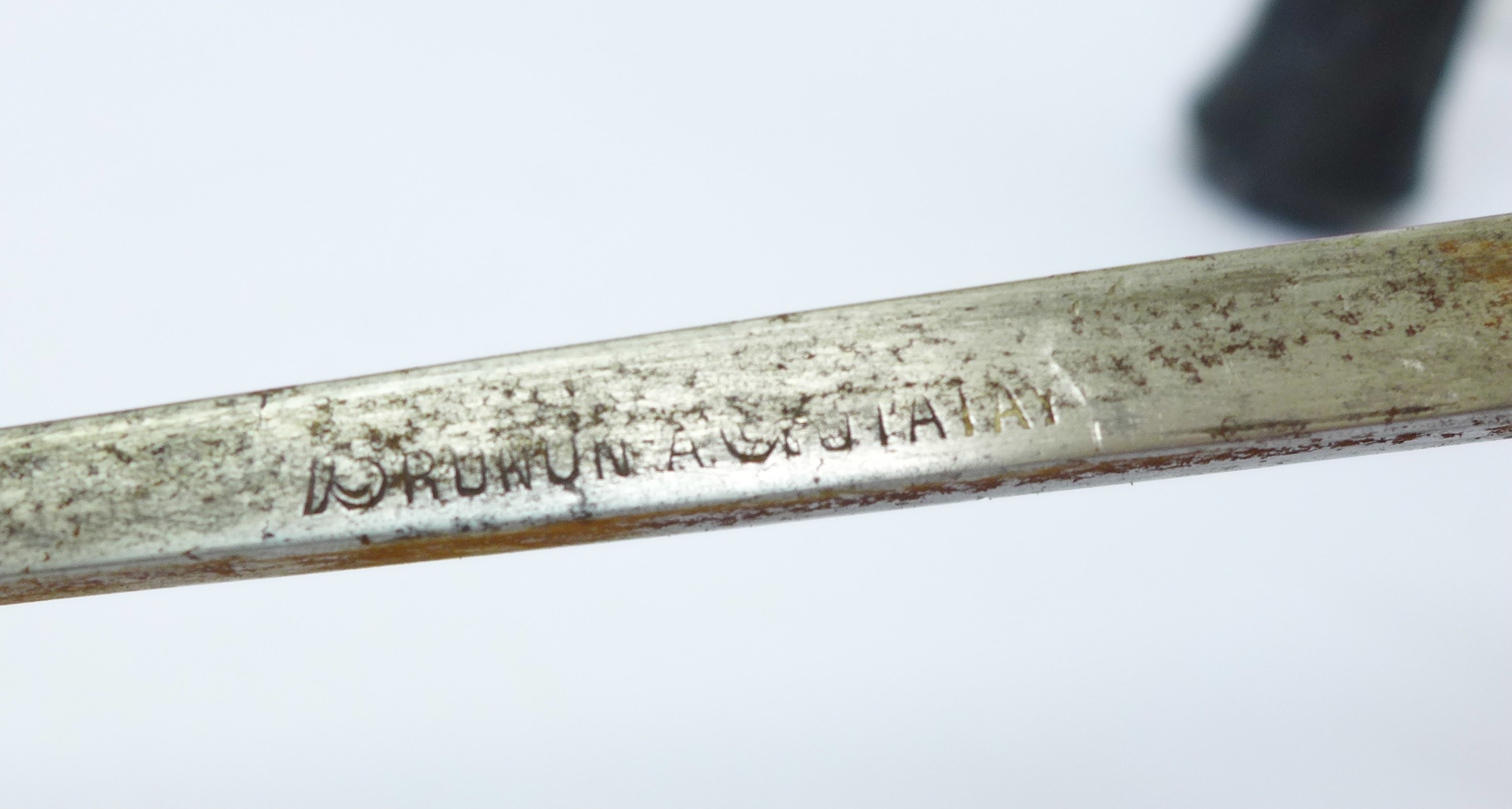 A French sword stick, marked Brunon A Cotatay on the blade, stick a/f ...