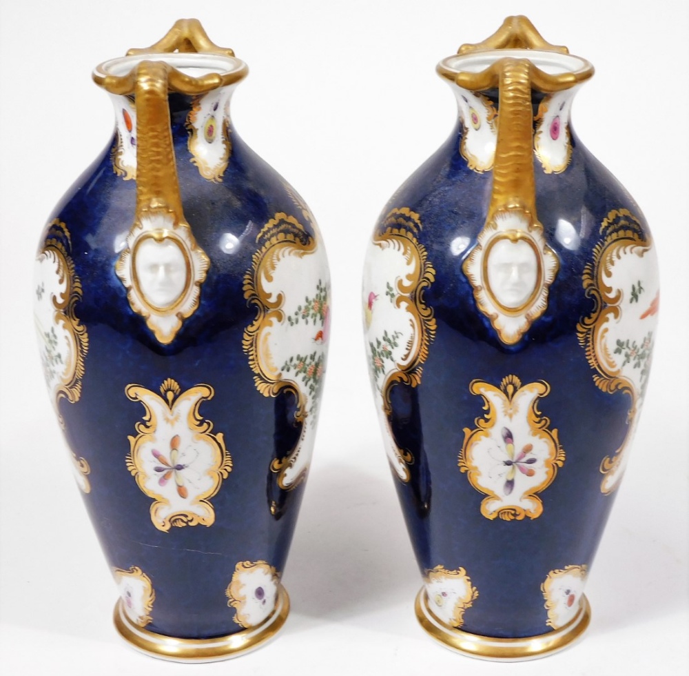 A pair of early 20thC Grainger & Co Worcester porcelain exotic bird ...