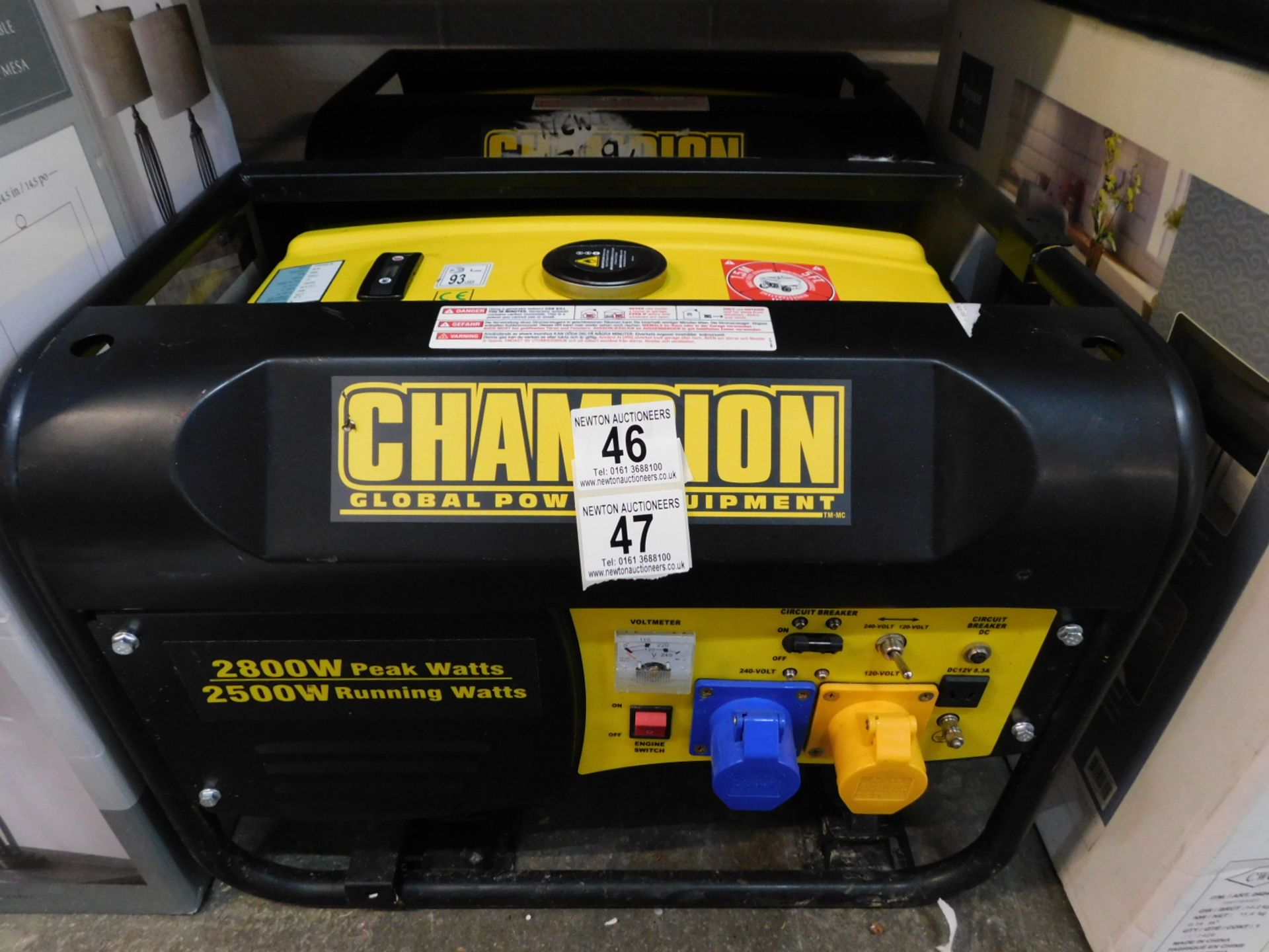 { Option of lots: 46 } 1 CHAMPION 196CC CPG3500 50HZ 120/240V PETROL ...