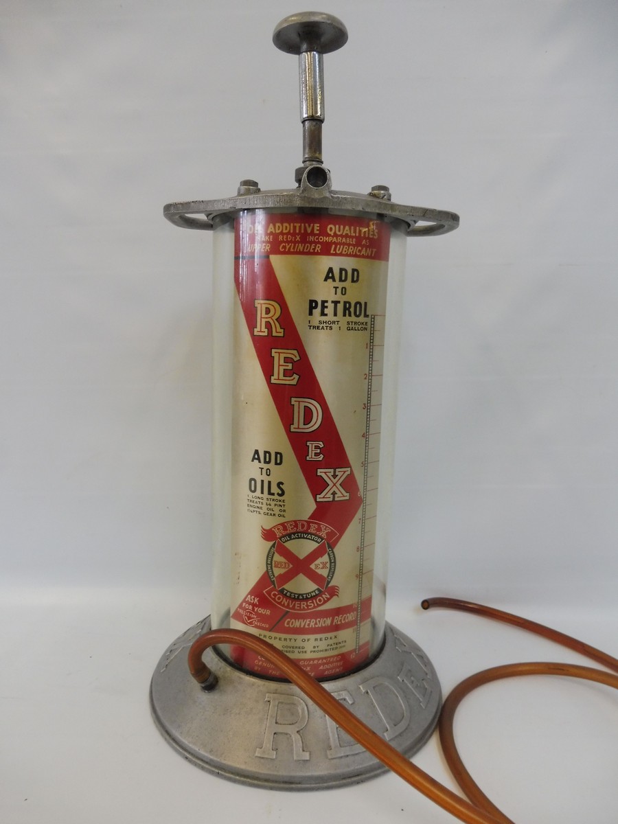 A Redex forecourt one shot dispenser with glass barrell.