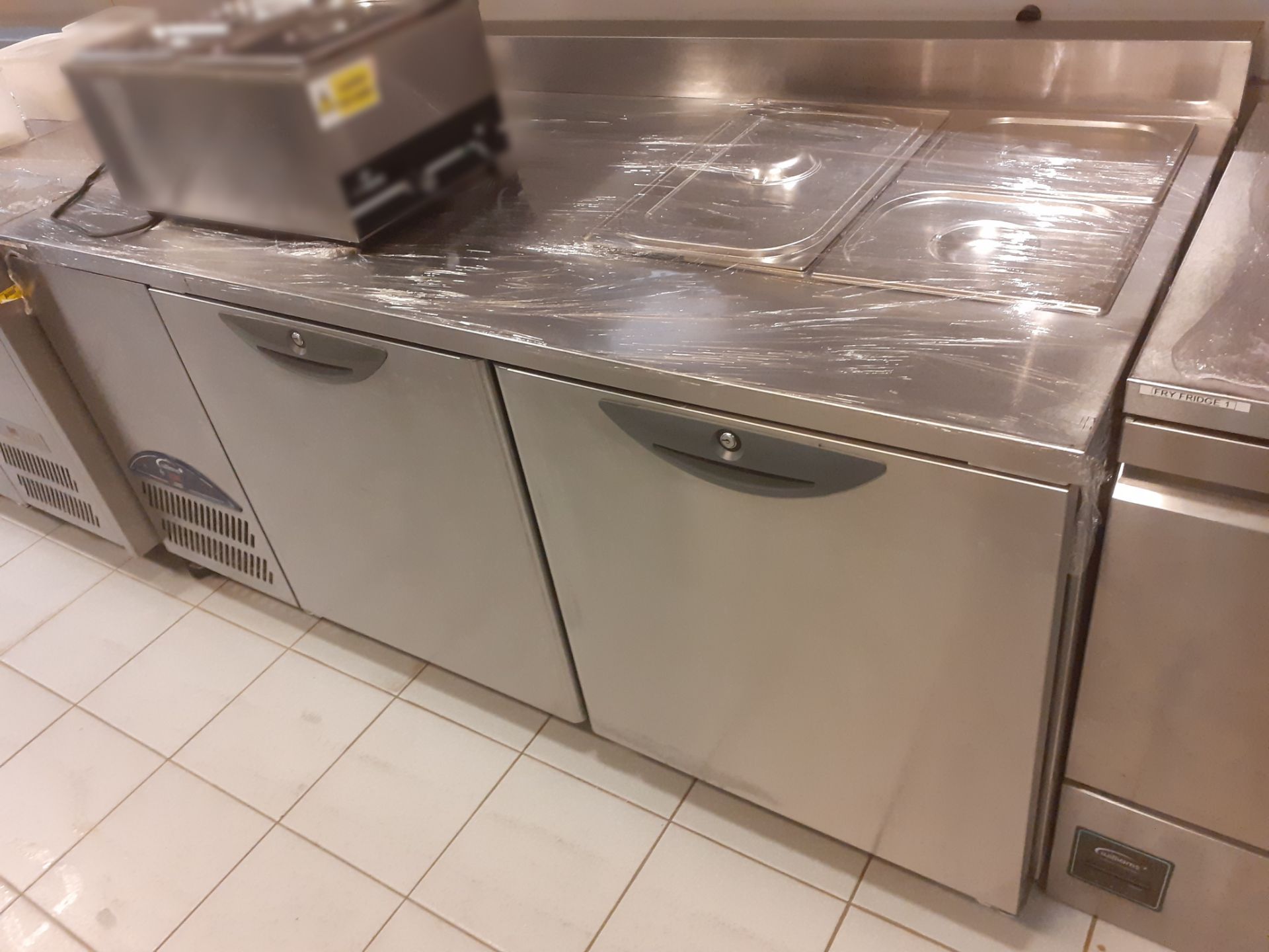 1 x Williams Two Door Prep Counter Refrigerator With Open Top For ...