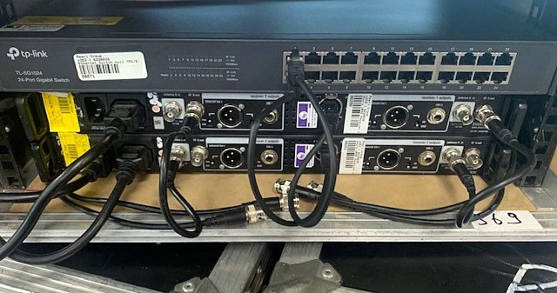 1 x Shure L3 4 Way Rack With BNC Cables & Network Switch inclduing ...