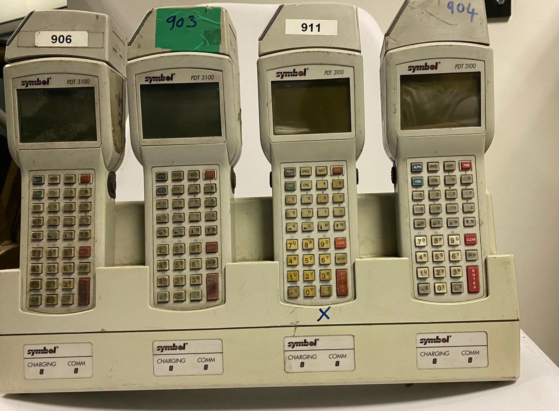 4 x Symbol PDT 3100 Barcode Scanner with Quad Charging Cradle - Ref ...