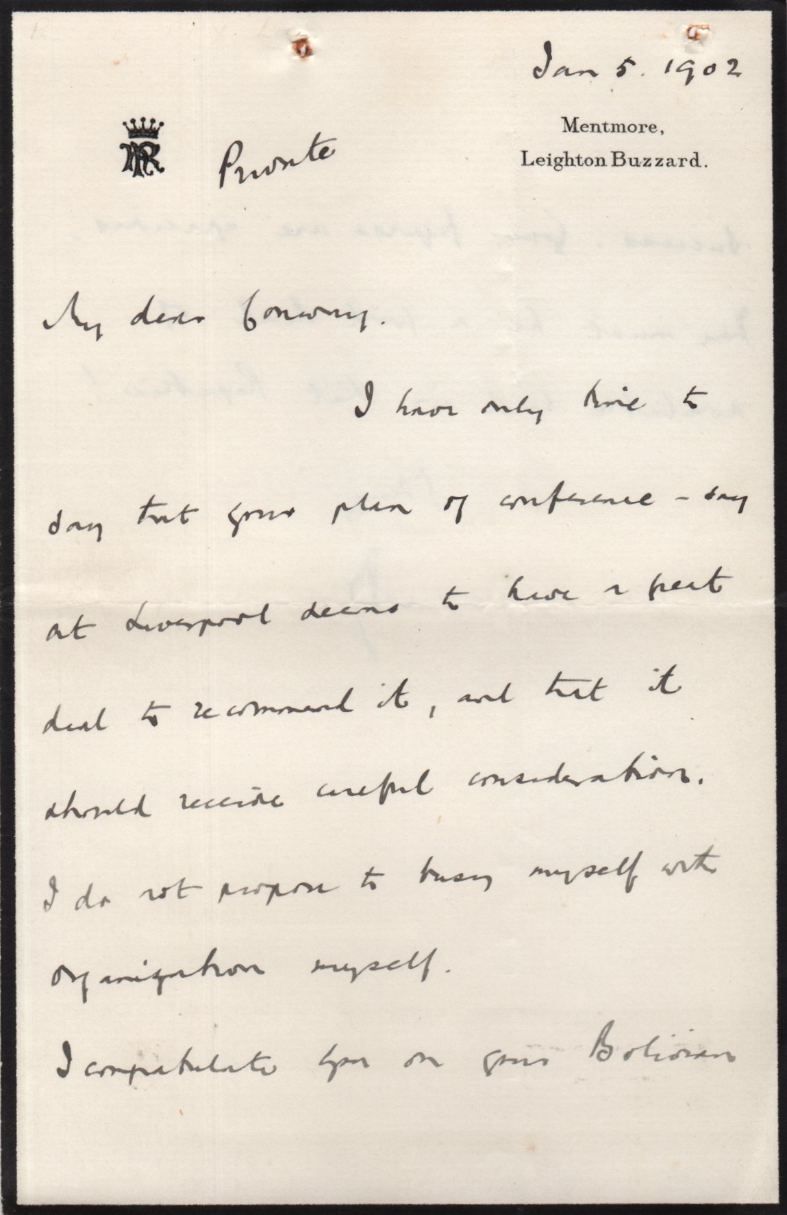 ROSEBERY EARL OF: (1847-1929) British Prime Minister 1894-95. A.L.S ...