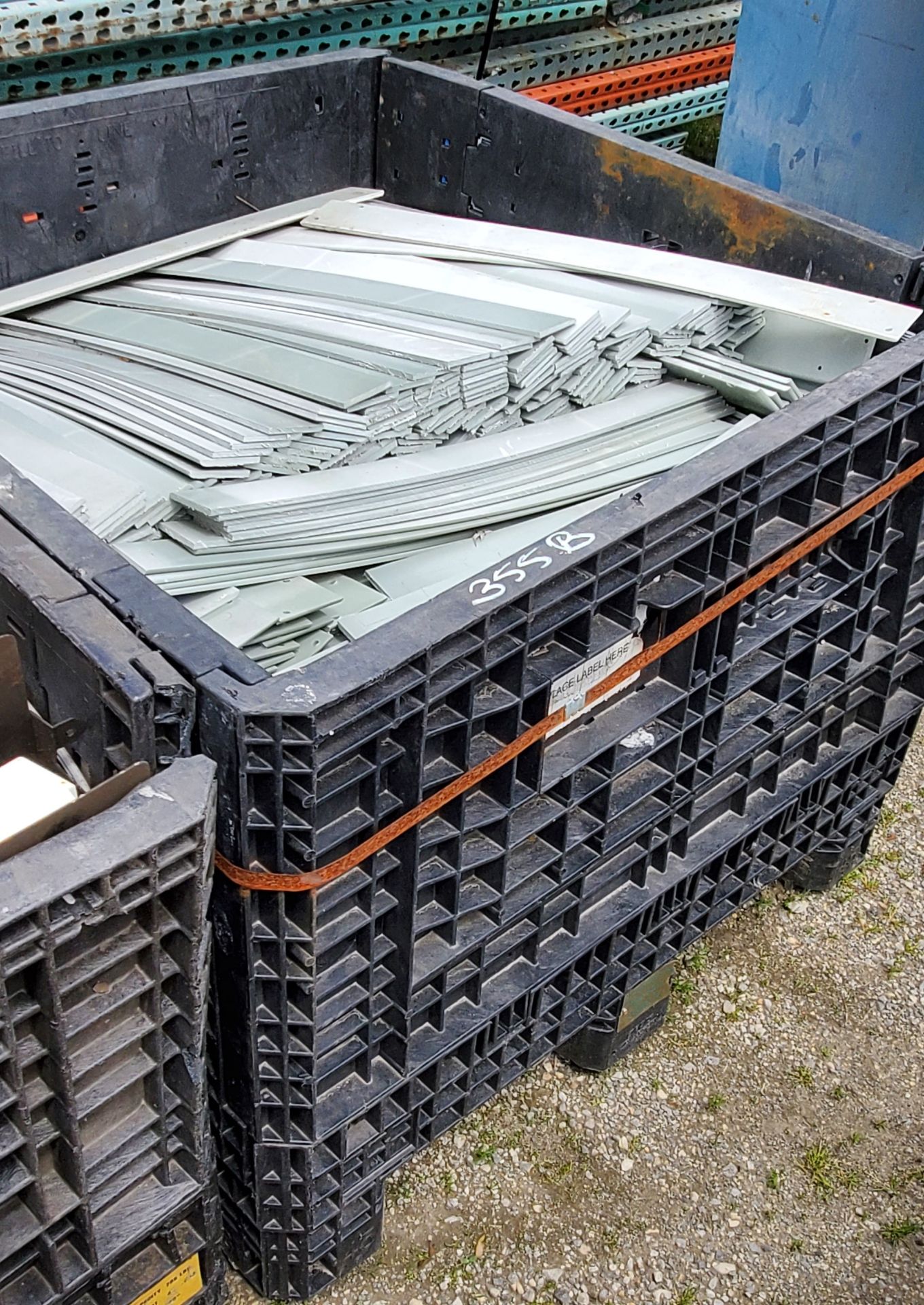 Tub and Skid Lot of Plastic Strips
