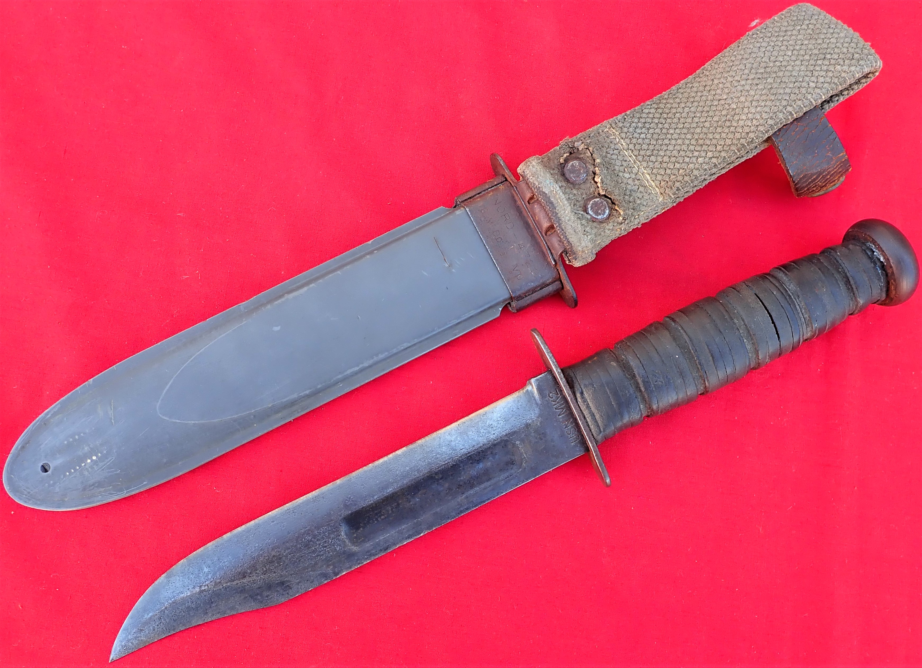 WW2 U.S.M.C. Navy USN Mark 2 Ka-Bar pattern fighting knife & scabbard ...