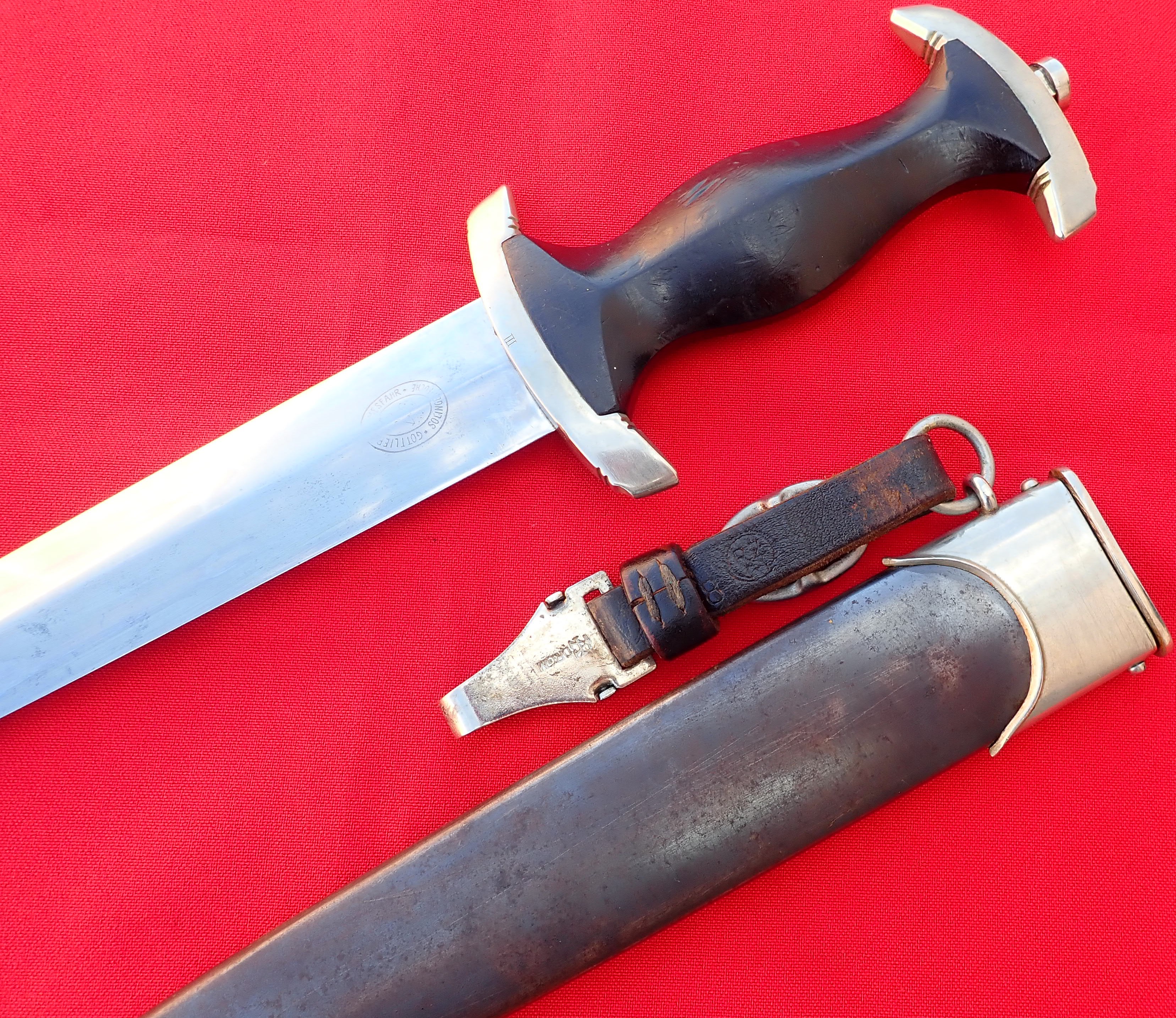 WW2 Nazi Germany S.S. 1933 1st pattern ‘Ground Rohm’ dagger & scabbard ...