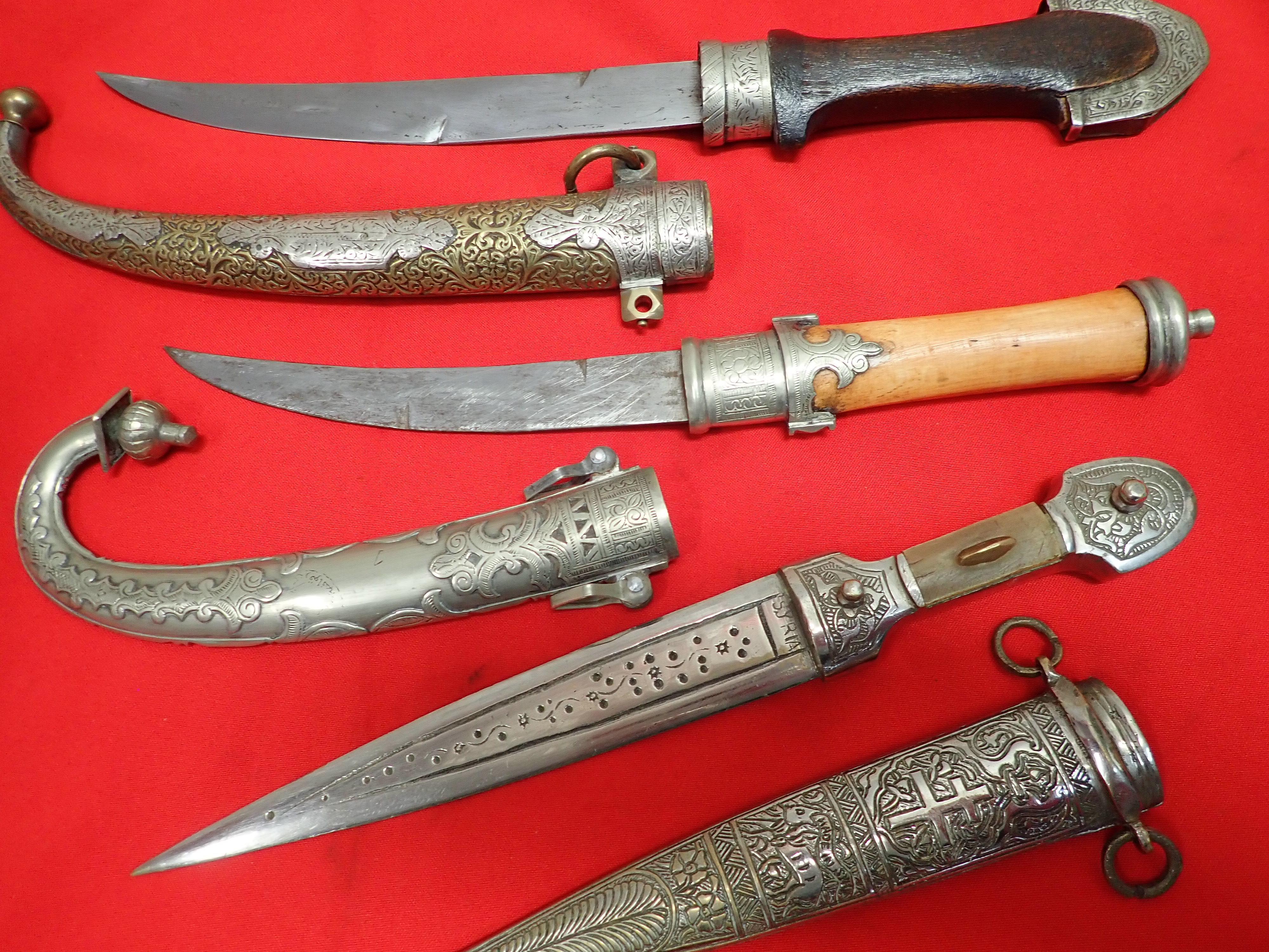 19th to early 20th century Indo Persian Moroccan Arabic jambya knives ...