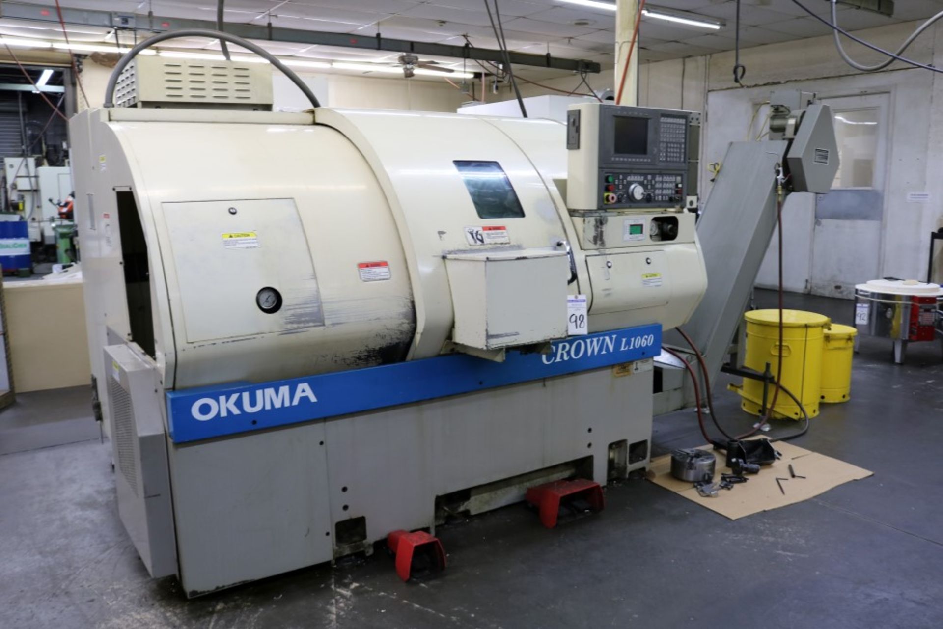 1999 Okuma Crown L1060 CNC Lathe, Okuma OSP-V10L Control, Collet Nose ...
