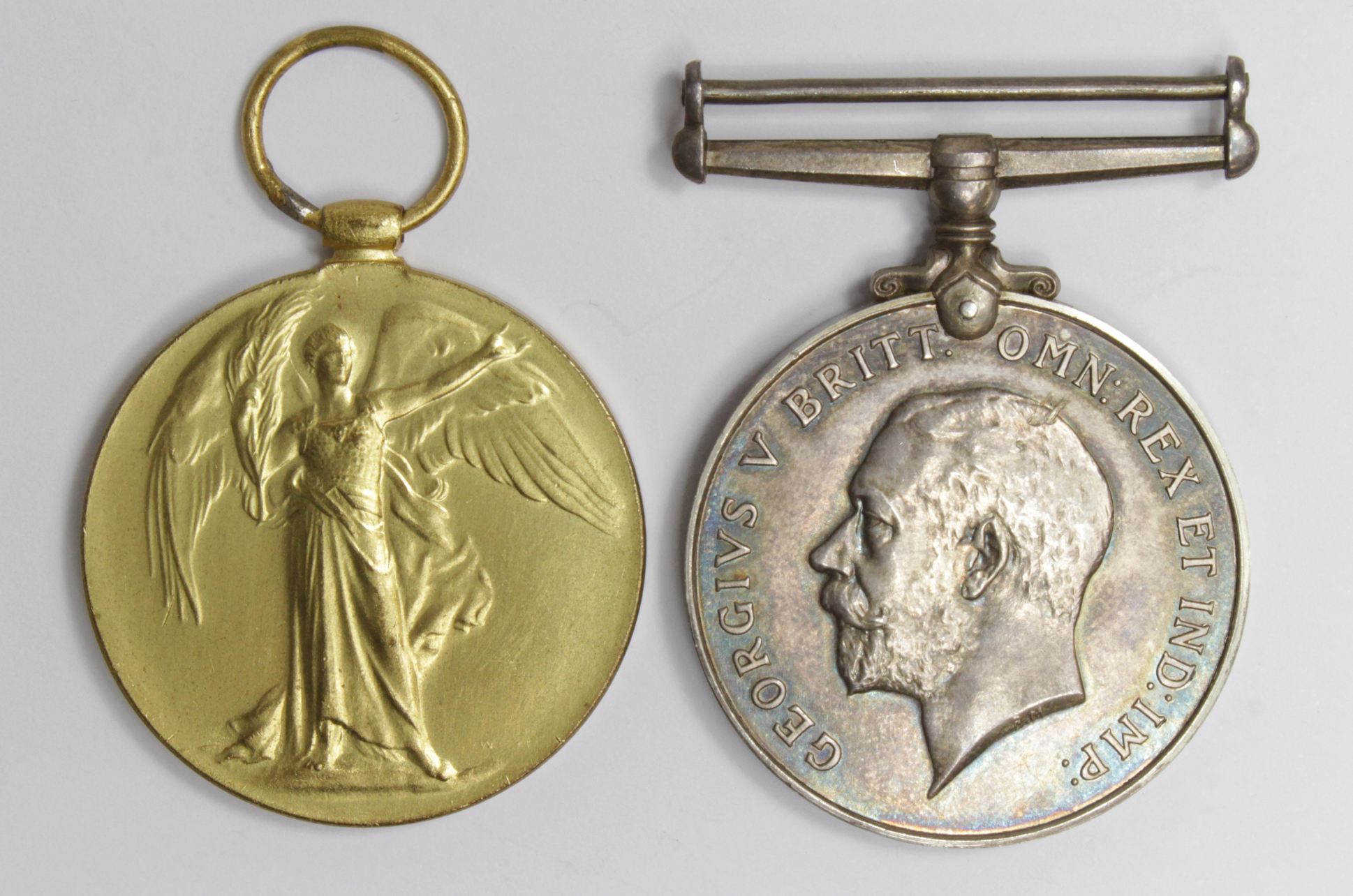 BWM & Victory Medal to 10378 Pte C D Watson HAC. With box of issue. (2)