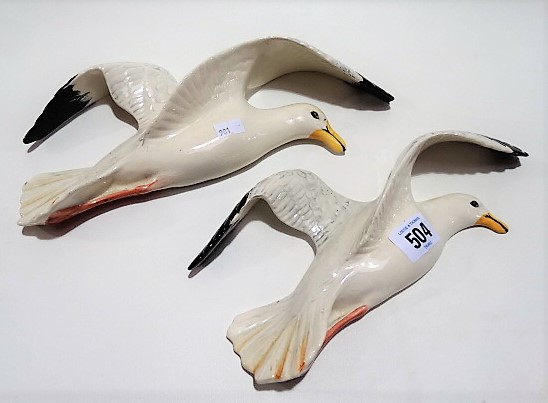 Pair of Beswick Pottery graduated seagull wall plaques no. 658-2 and 658-3.