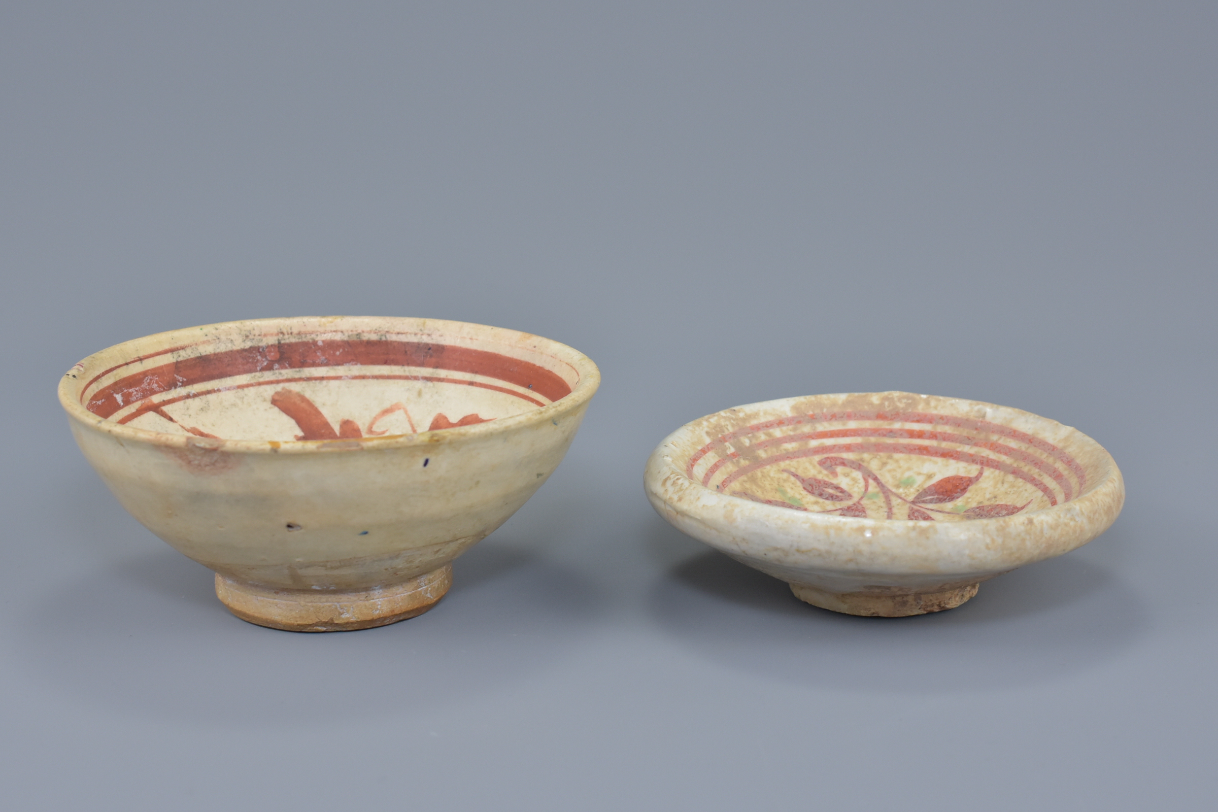 A Chinese Song dynasty Cizhou ware pottery bowl with painted green and ...
