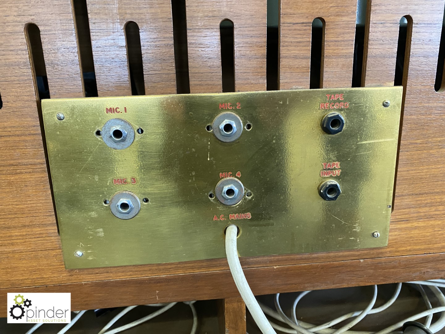 Mobile 1960s style DJ Desk comprising Garrard turntable, Vortexion 4/15 ...
