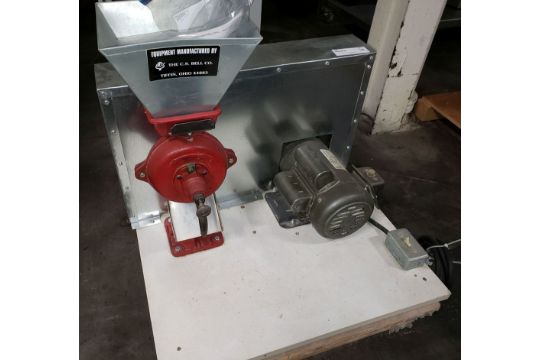 CS Bell Grist Mill, model #60, with feed hopper, belt driven with 2 hp ...