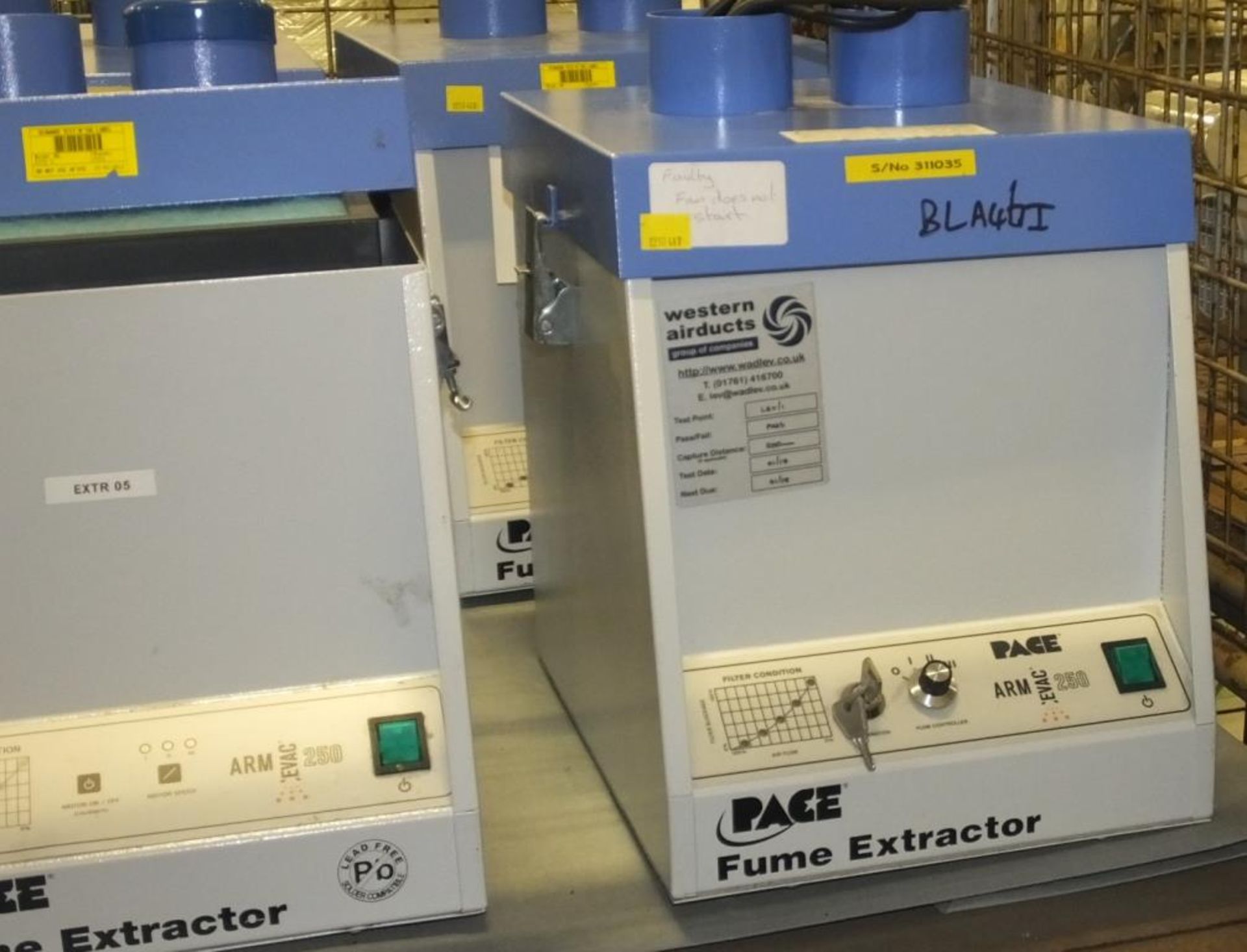 6x Pace Arm-Evac 250 Fume Extractor Units