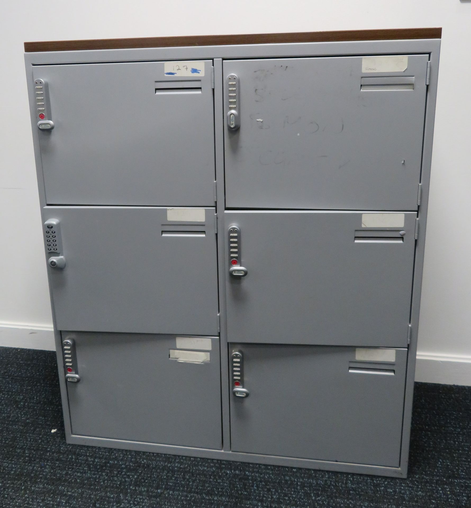 Bank Of 6 Lockers. Dimensions: 1000x475x1185mm (LxDxH) This Is An ...
