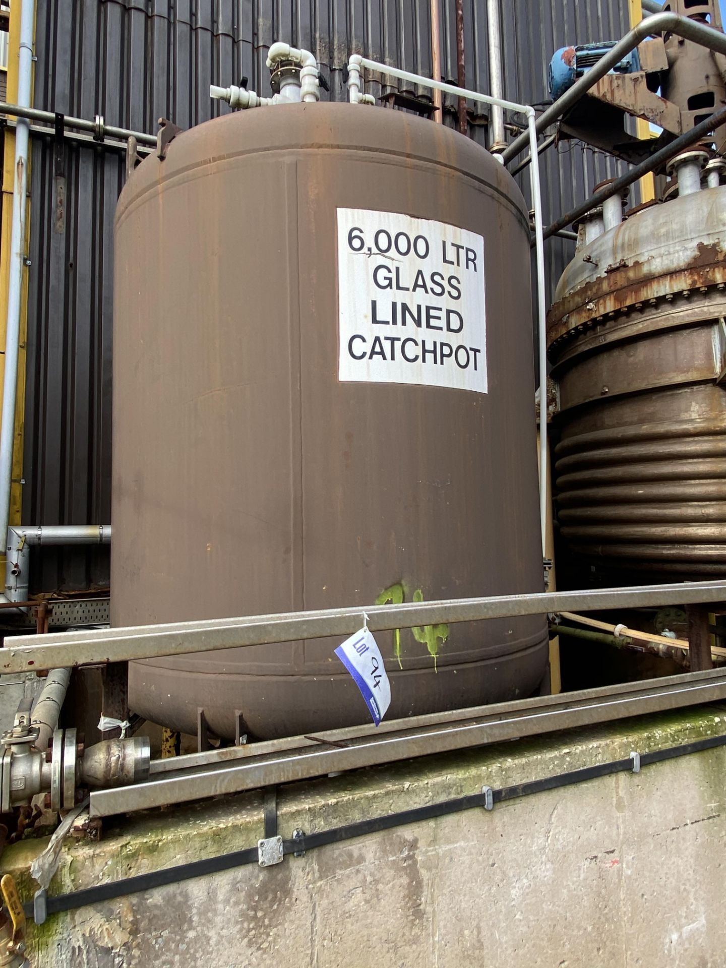 6,000 litre Glass Lined Mild Steel Catch Pot
