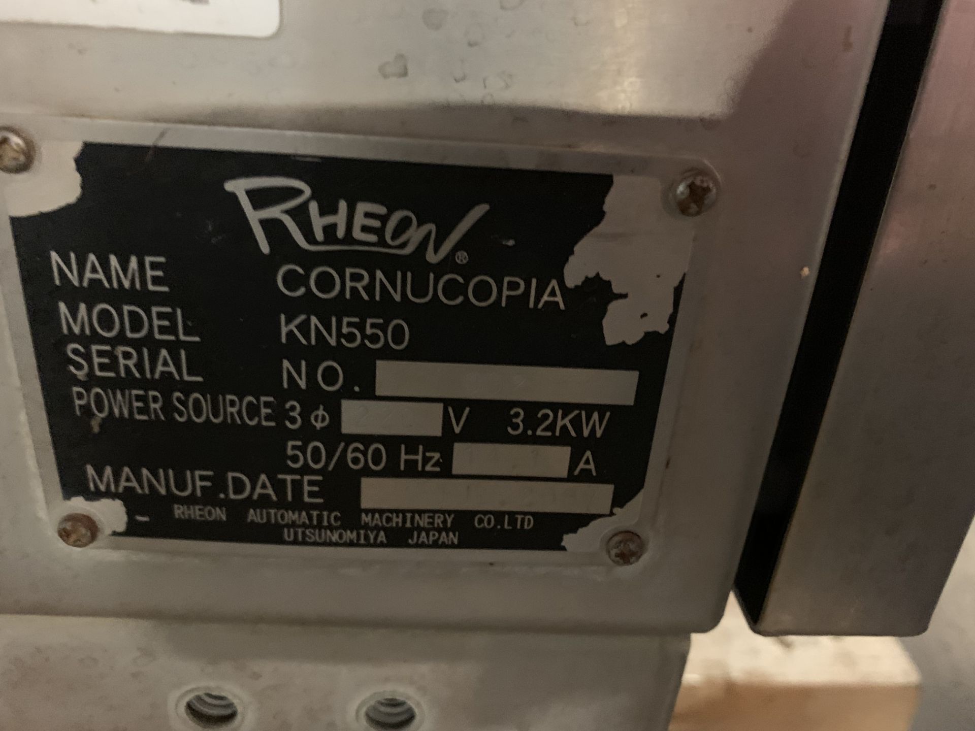 Rheon Cornucopia KN550 Encruster, Loading Fee $100