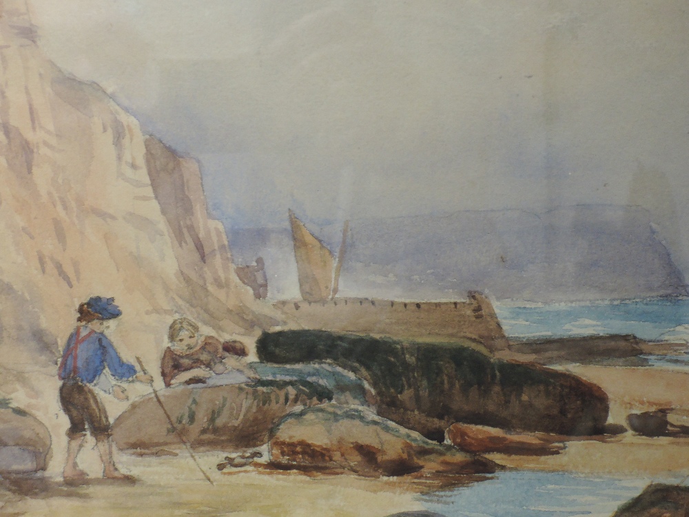 A watercolour, F Hargreaves, coastal landscape, signed, 24 x 35cm ...