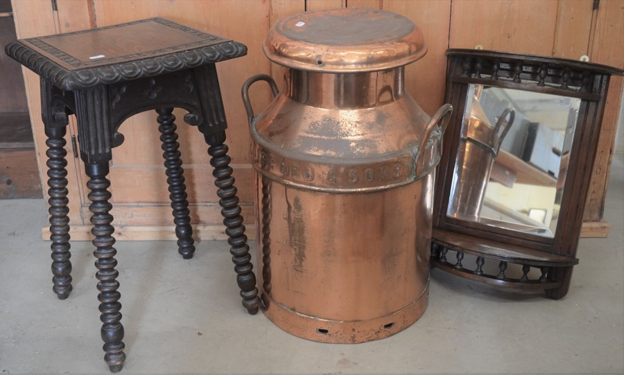 A vintage copper milk churn named for H. Clifford & Sons, Hounslow, a ...