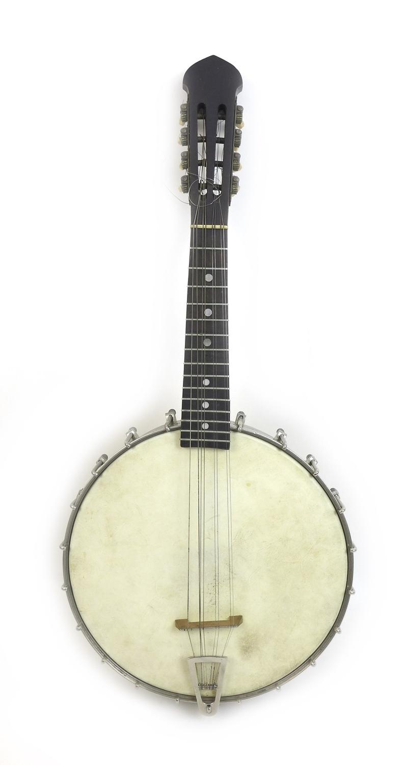 A Hohner Tango III piano accordion with case, and a mandolin banjo with ...