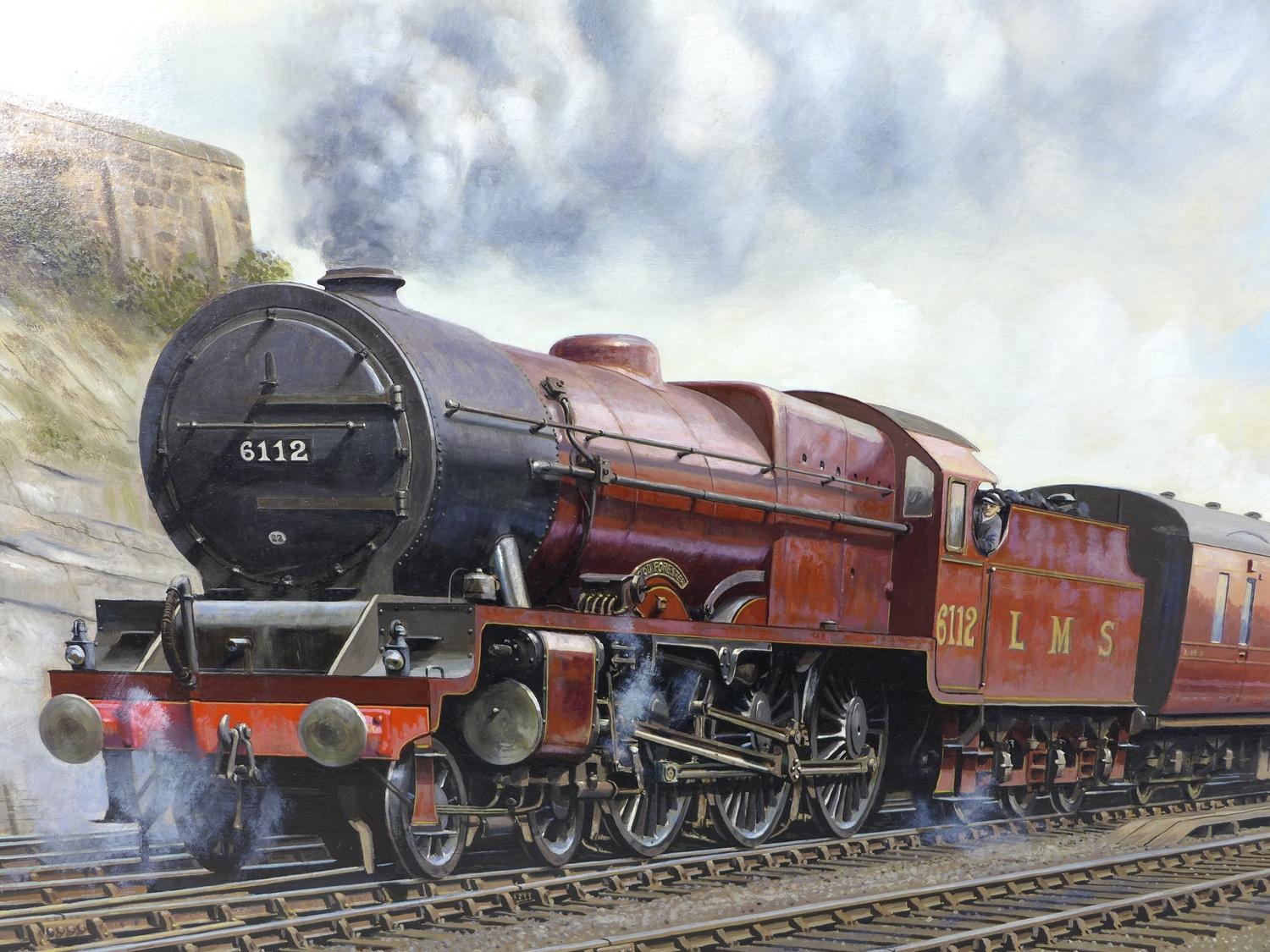 Gerald Broom G.R.A (British, 20th century): 'The Irish Mail at Chester ...