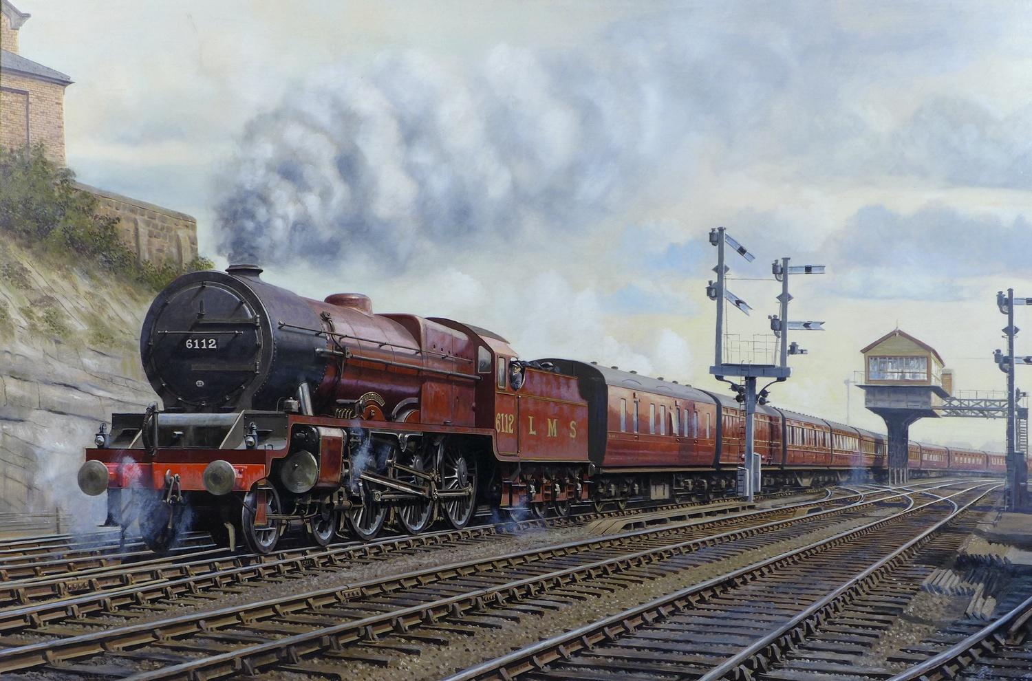 Gerald Broom G.R.A (British, 20th century): 'The Irish Mail at Chester ...
