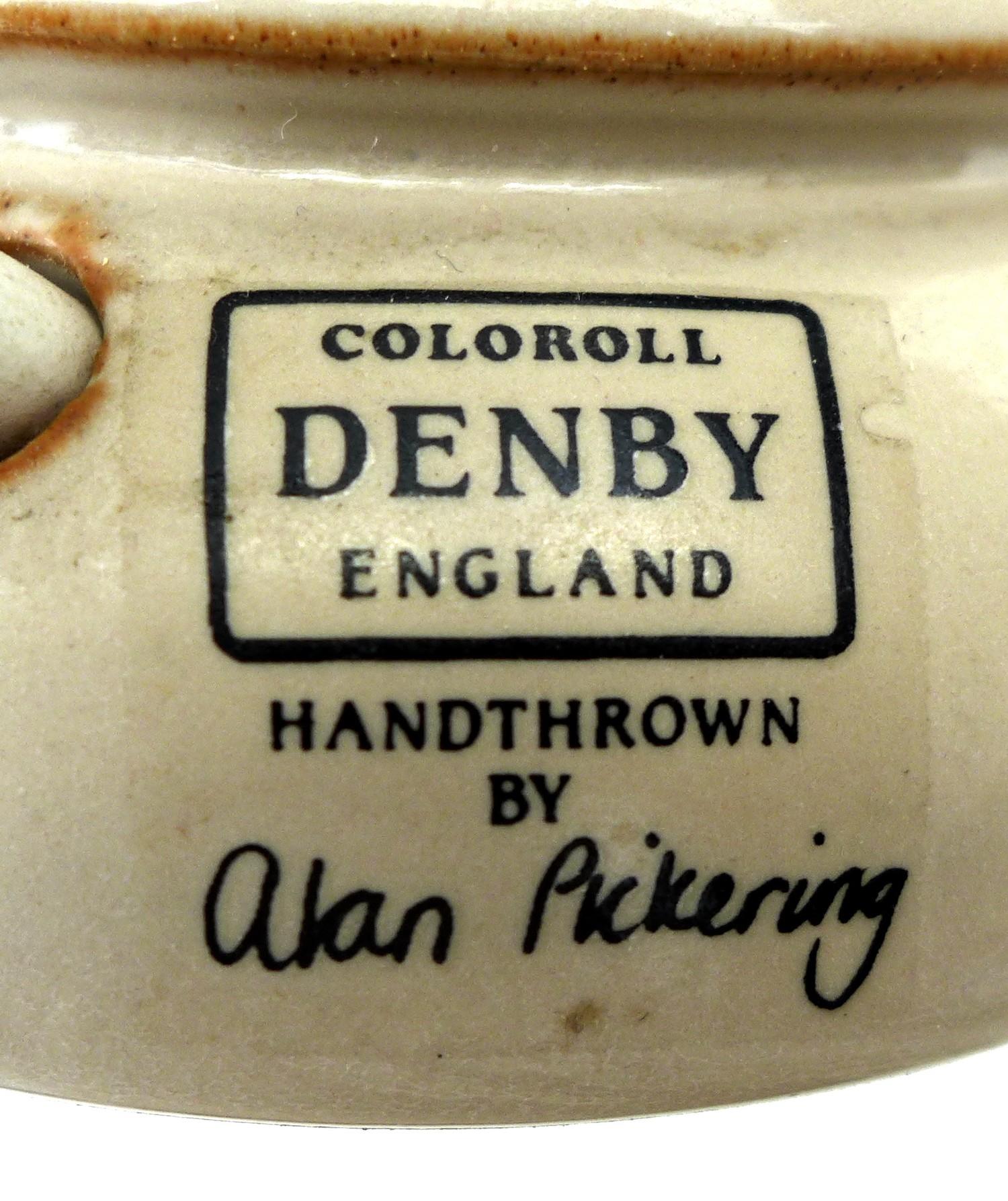 A pair of Denby pottery table lamps, hand thrown by David Leam and Alan ...