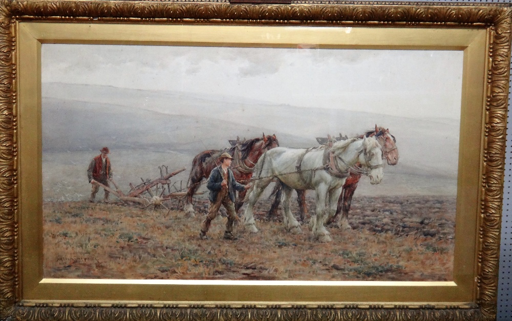 Harold Swanwick (1866-1929), The Plough Team, watercolour, signed, 59cm ...