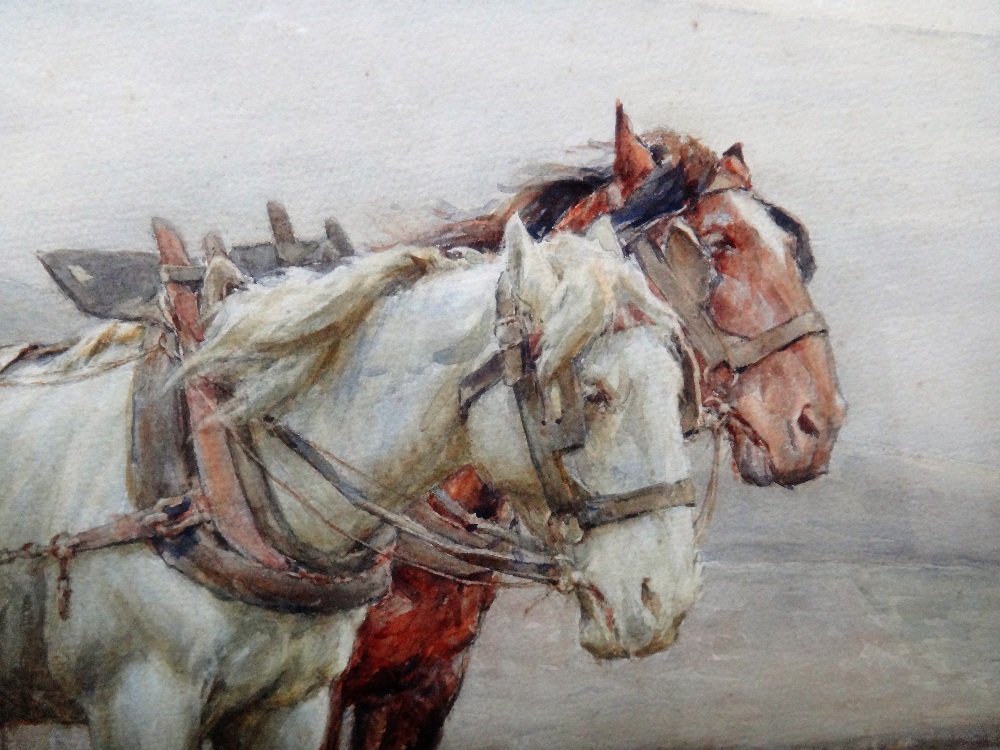Harold Swanwick (1866-1929), The Plough Team, watercolour, signed, 59cm ...