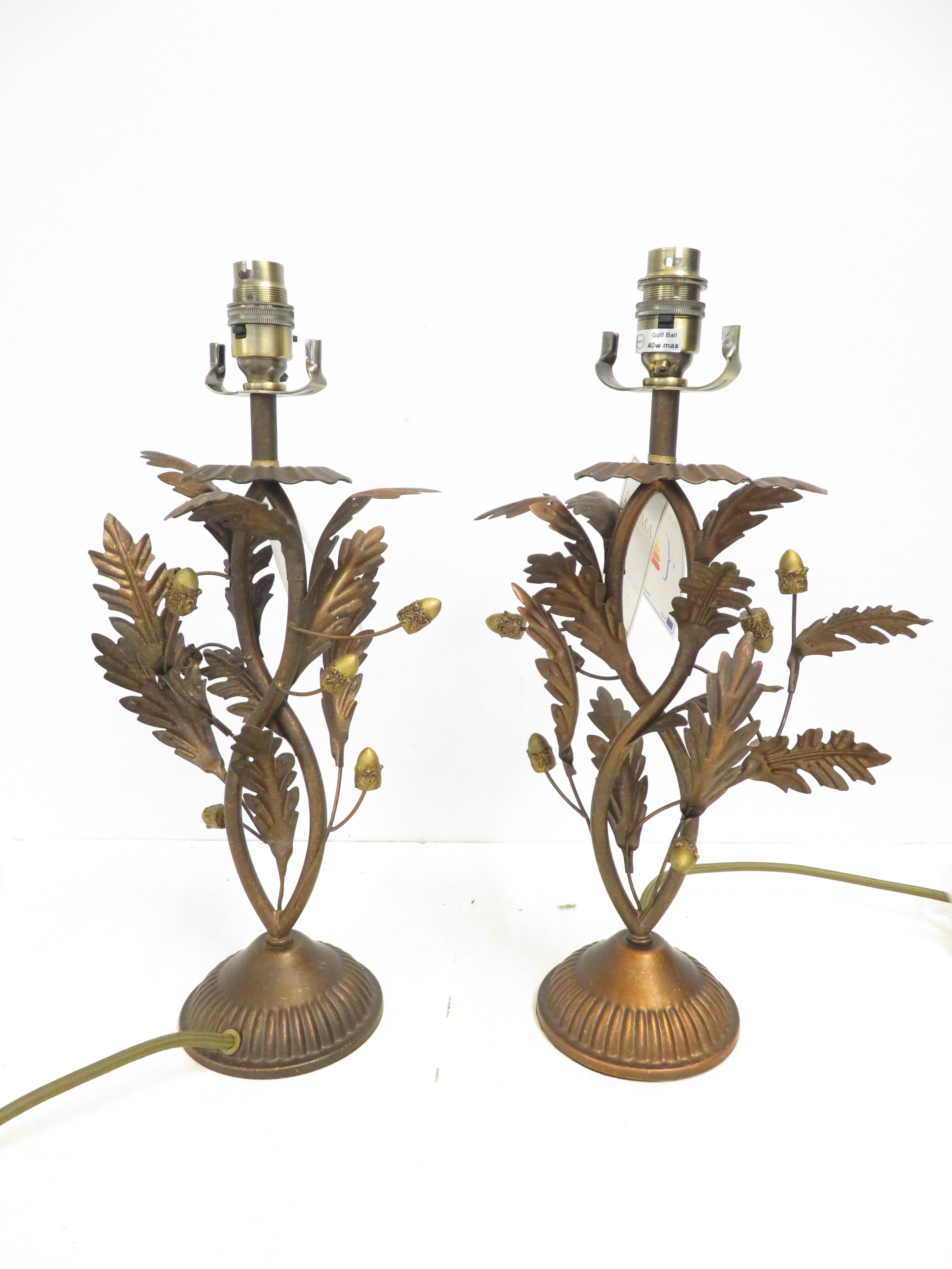 Pair of Dorma carrington luxurious hand finished leaf & acorn table ...