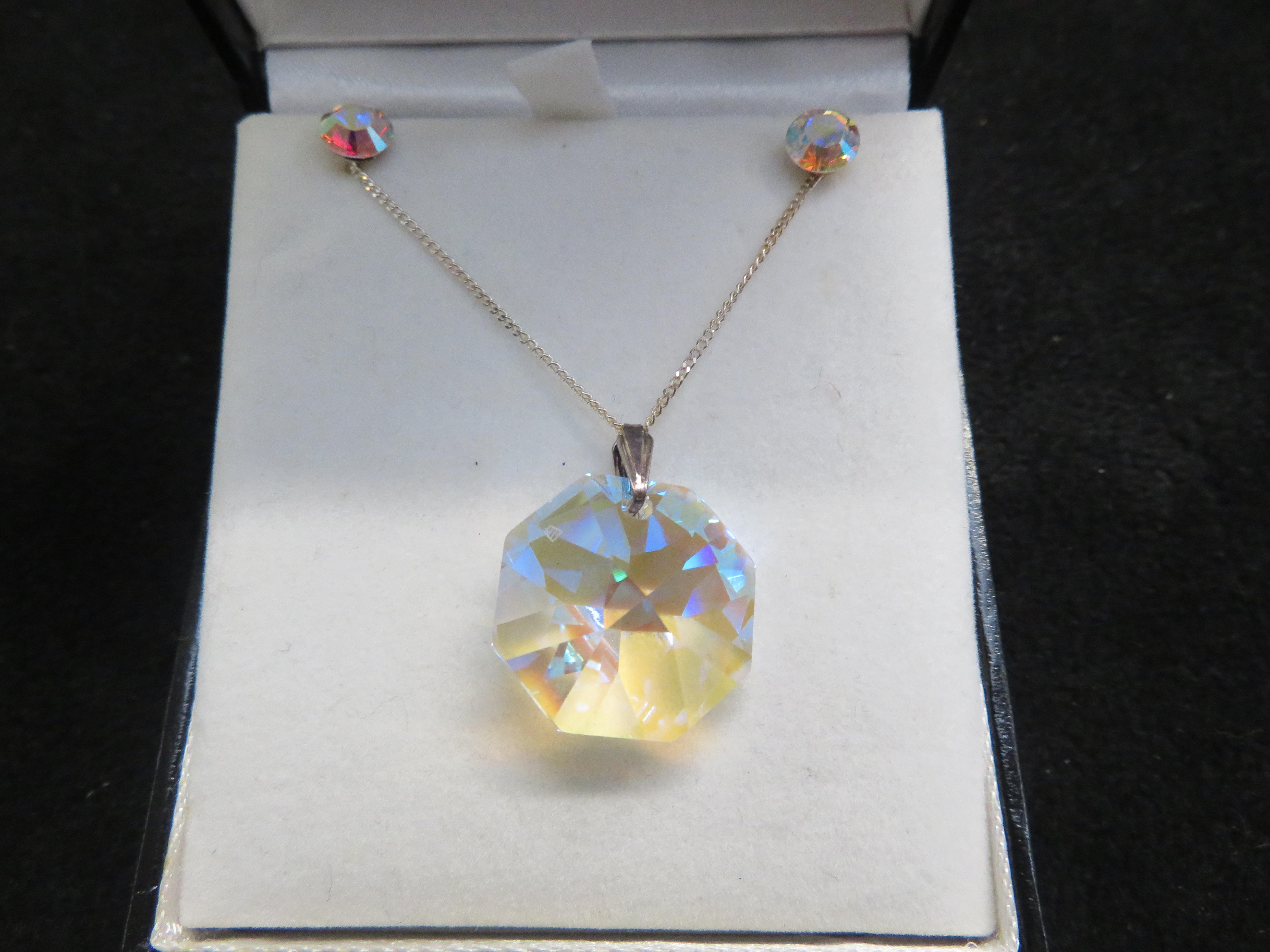 Byzantium collection London, Made with Swaroski crystal necklace & earrings