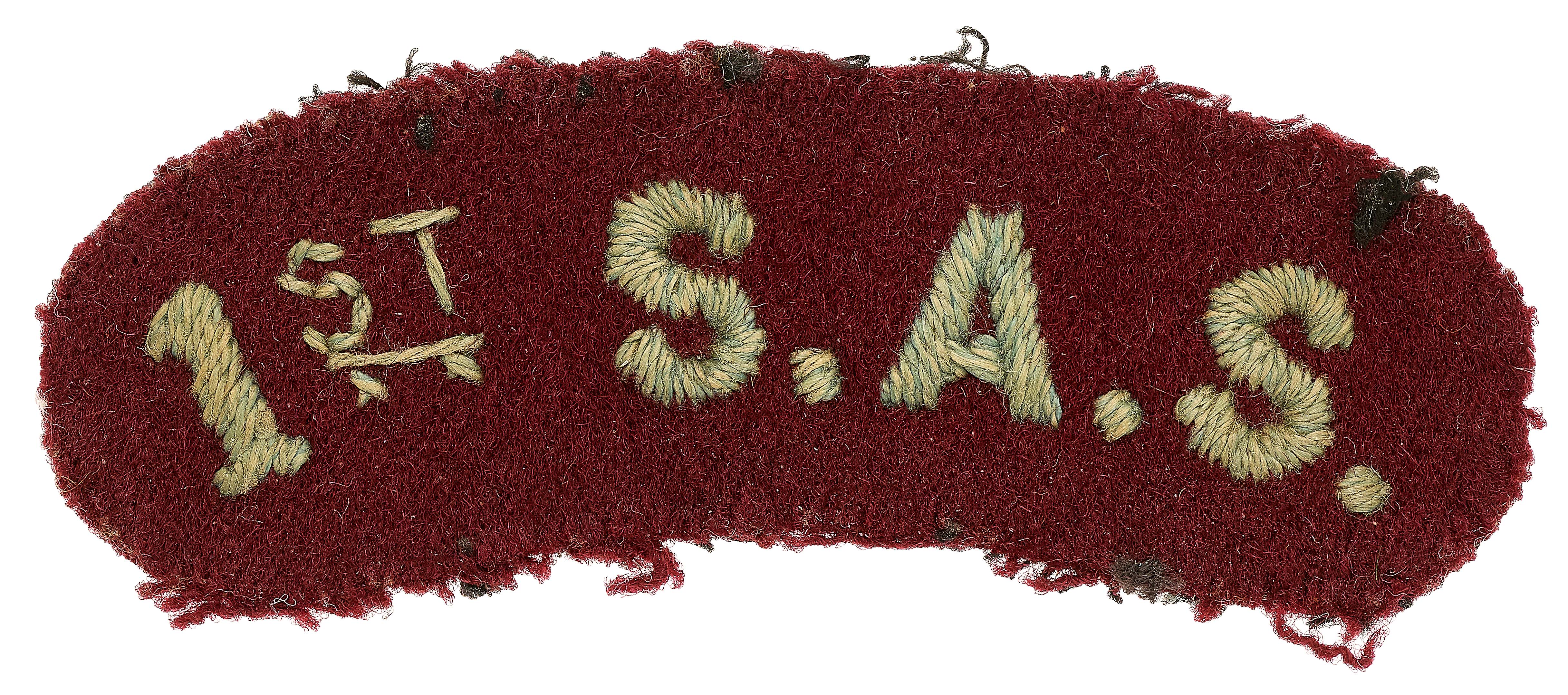1st S.A.S. attributed WW2 Special Air Service cloth SAS shoulder title ...