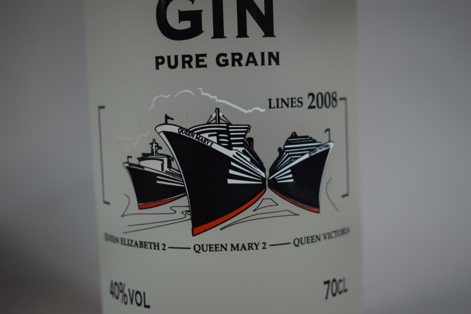 A Bottle of Cunard "Three Queens" Gin, Hendrick's Gin, Mount Gay Rum etc
